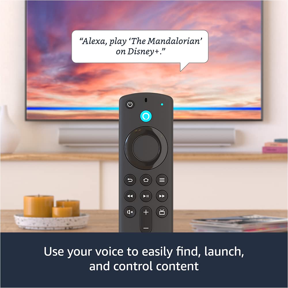Fire TV Stick 4K, brilliant 4K streaming quality, TV and smart home controls, free and live TV