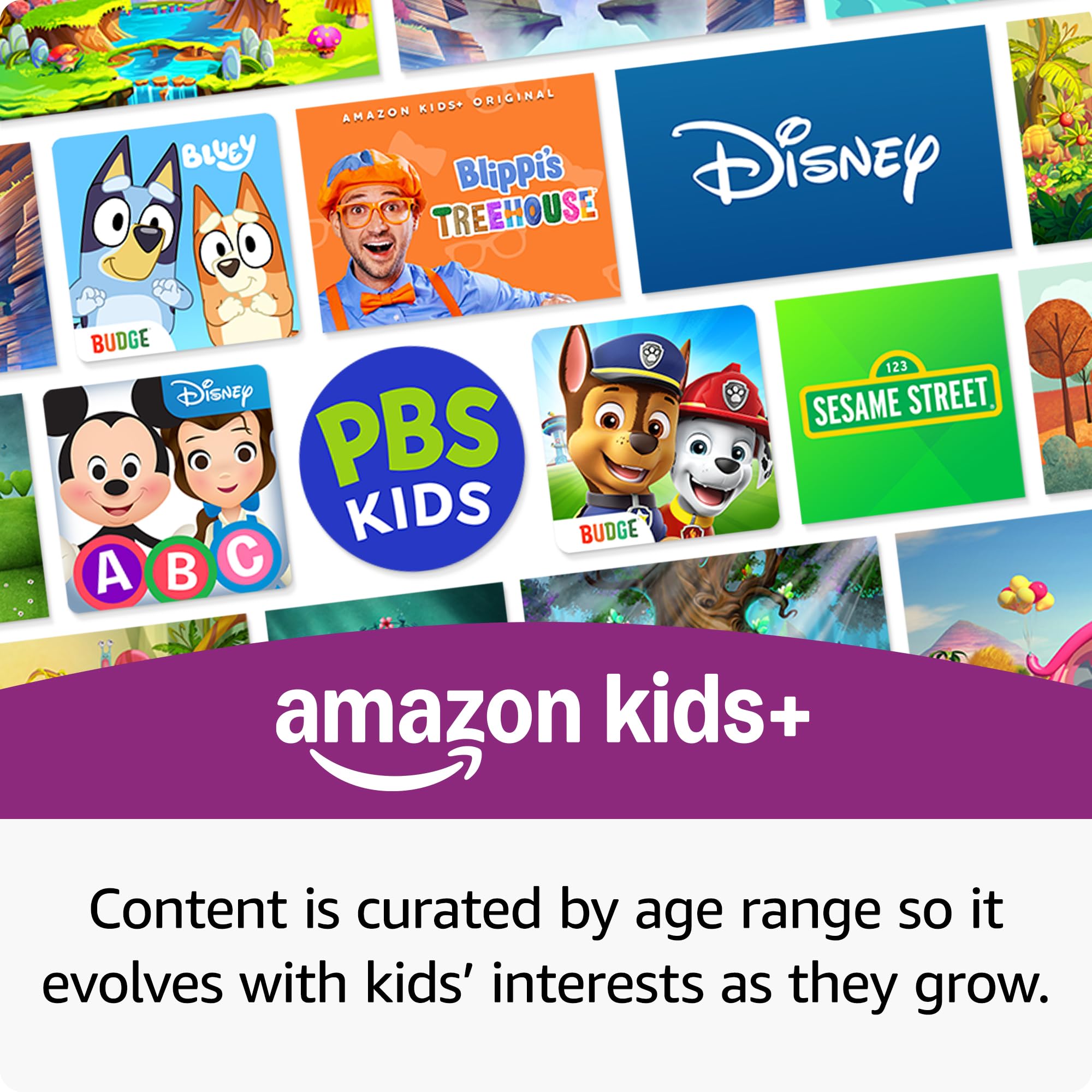 Amazon Fire 7 Kids tablet, ages 3-7. Top-selling 7" kids tablet on Amazon - 2022. Set time limits, age filters, educational goals, and more with parental controls, Blue