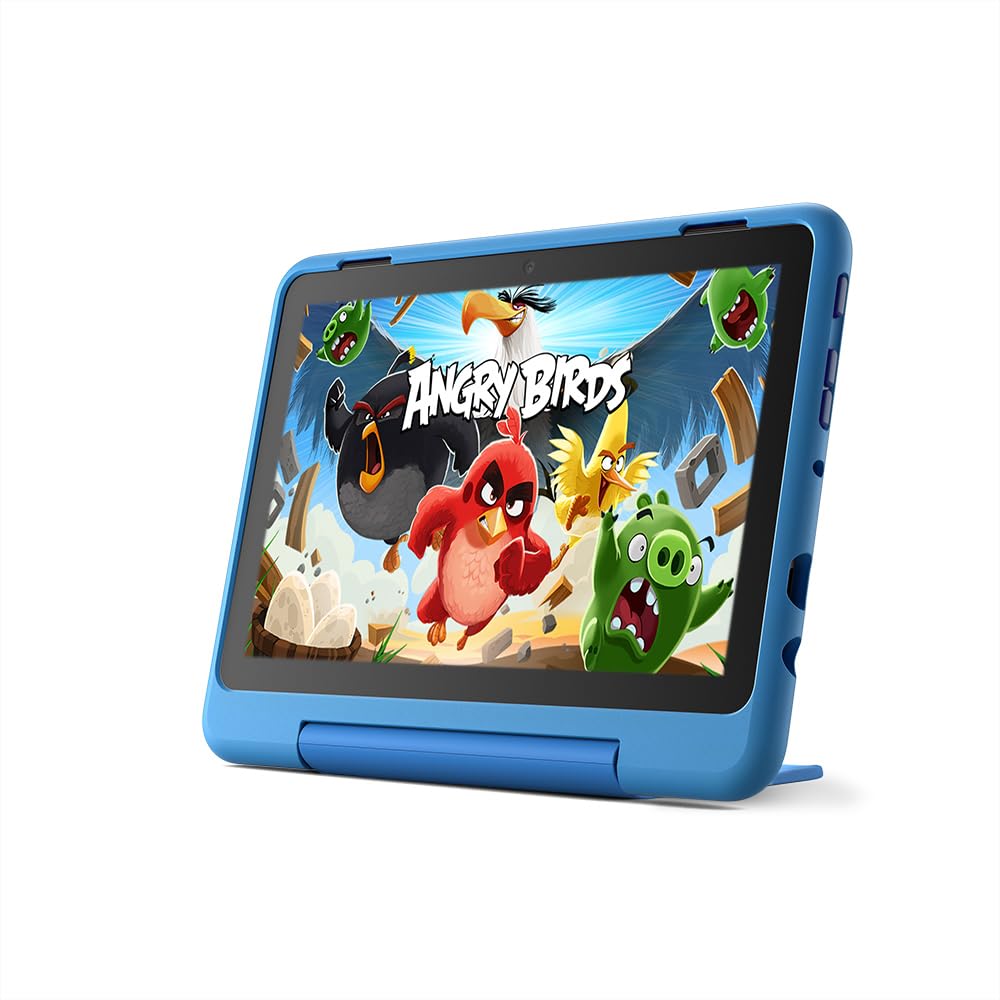 All-new Amazon Fire HD 8 Kids Pro tablet, 8" HD display, ages 6-12, 30% faster processor, 13 hours battery life, Kid-Friendly Case, 32 GB, (2022 release), Cyber Blue