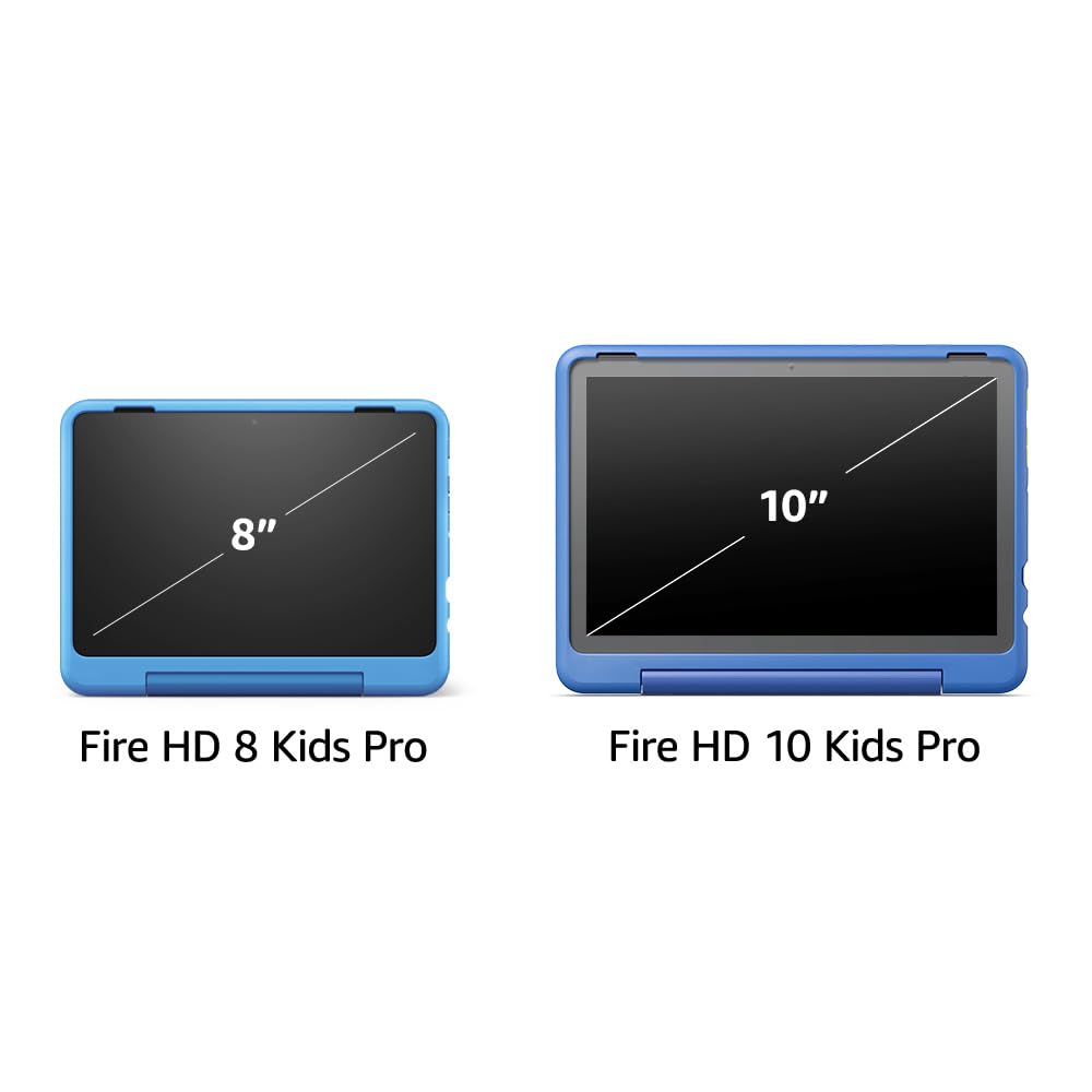 All-new Amazon Fire HD 8 Kids Pro tablet, 8" HD display, ages 6-12, 30% faster processor, 13 hours battery life, Kid-Friendly Case, 32 GB, (2022 release), Cyber Blue