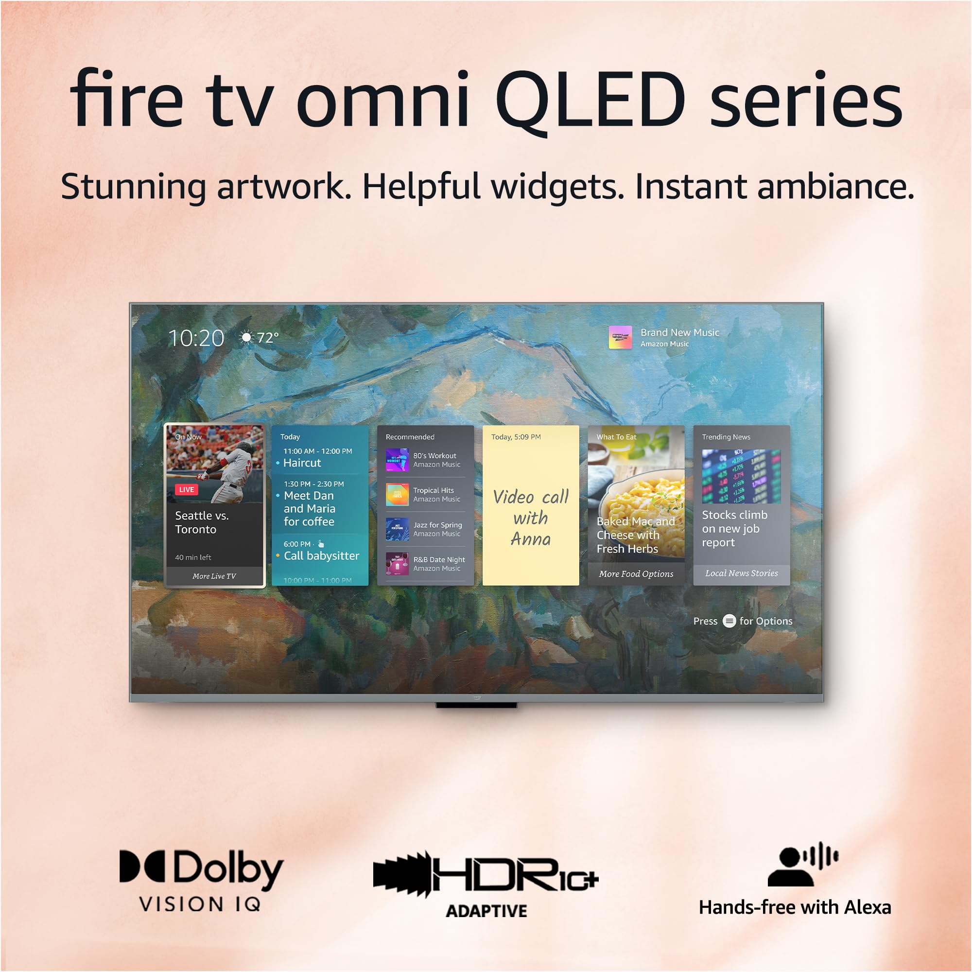 Introducing Amazon Fire TV 75" Omni QLED Series 4K UHD smart TV, Dolby Vision IQ, local dimming, hands-free with Alexa