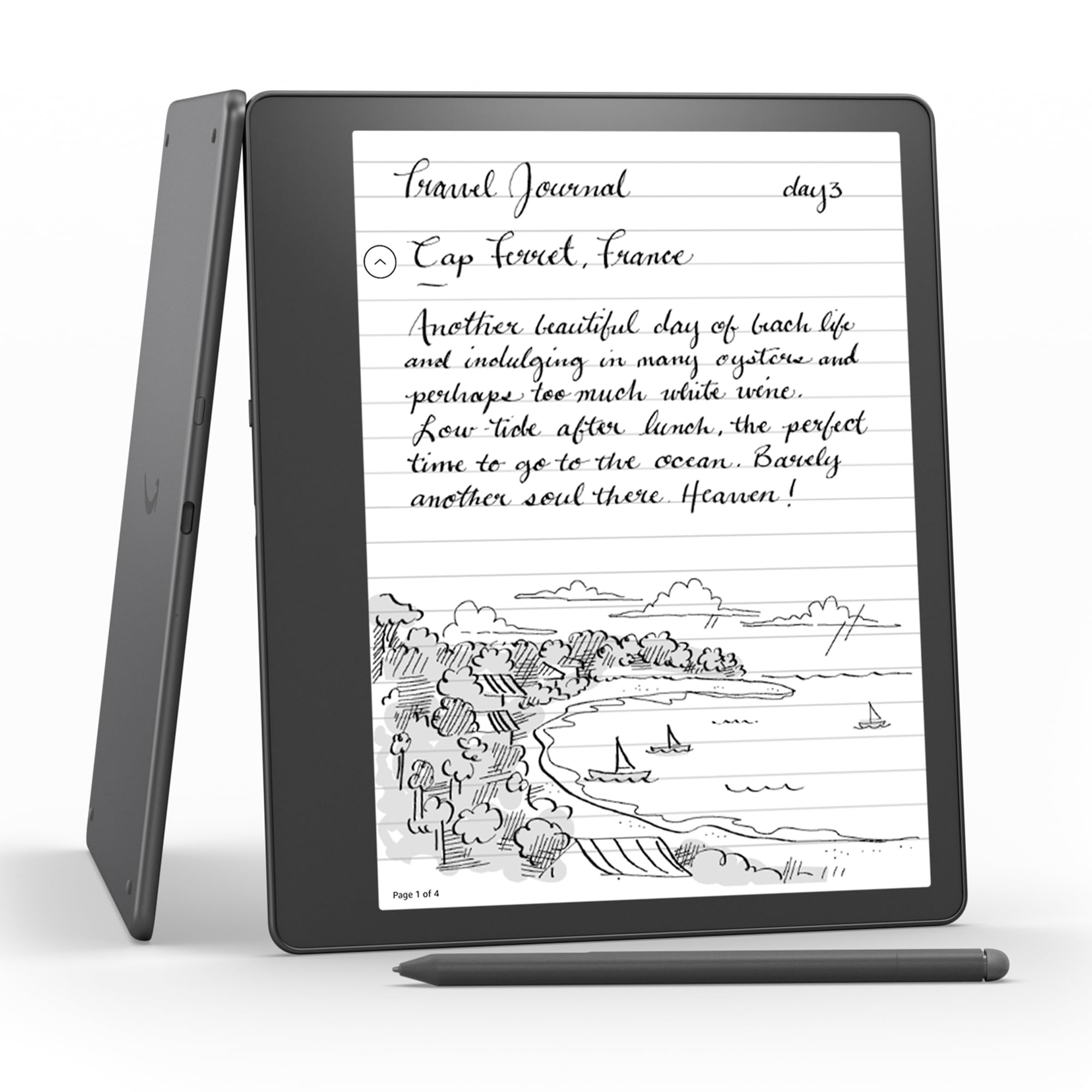 Introducing Kindle Scribe (64 GB), the first Kindle for reading and writing, with a 10.2” 300 ppi Paperwhite display, includes Premium Pen