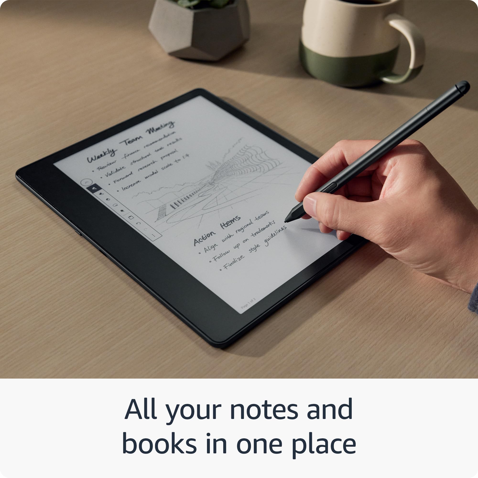 Introducing Kindle Scribe (64 GB), the first Kindle for reading and writing, with a 10.2” 300 ppi Paperwhite display, includes Premium Pen