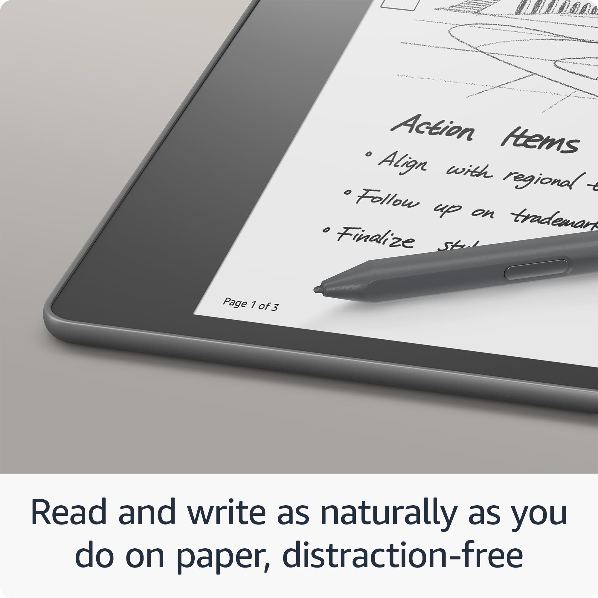 Introducing Kindle Scribe (64 GB), the first Kindle for reading and writing, with a 10.2” 300 ppi Paperwhite display, includes Premium Pen