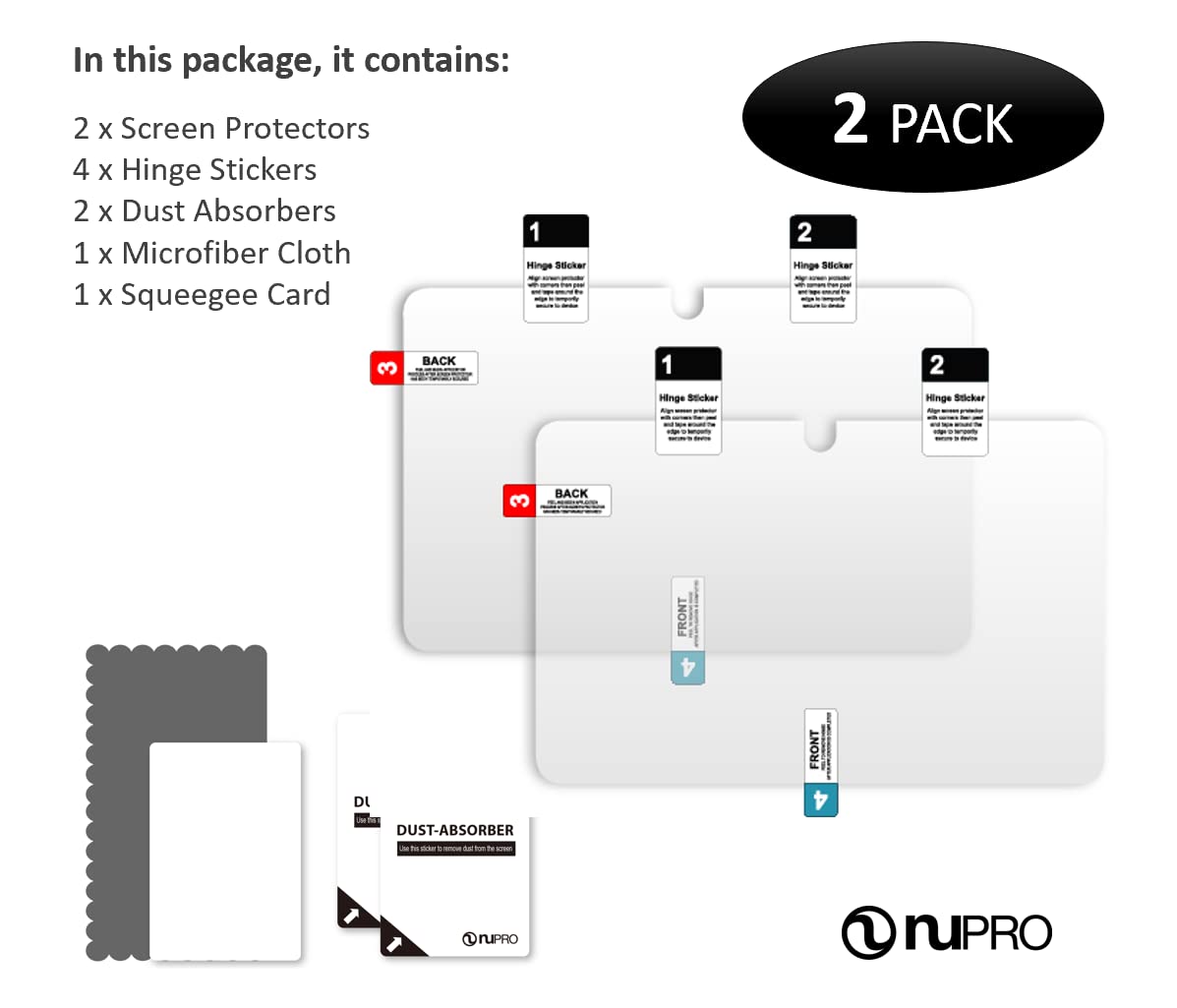 NuPro Clear Screen Protector for Amazon Fire 7 Tablet (12th generation, 2022 release), 2-pack