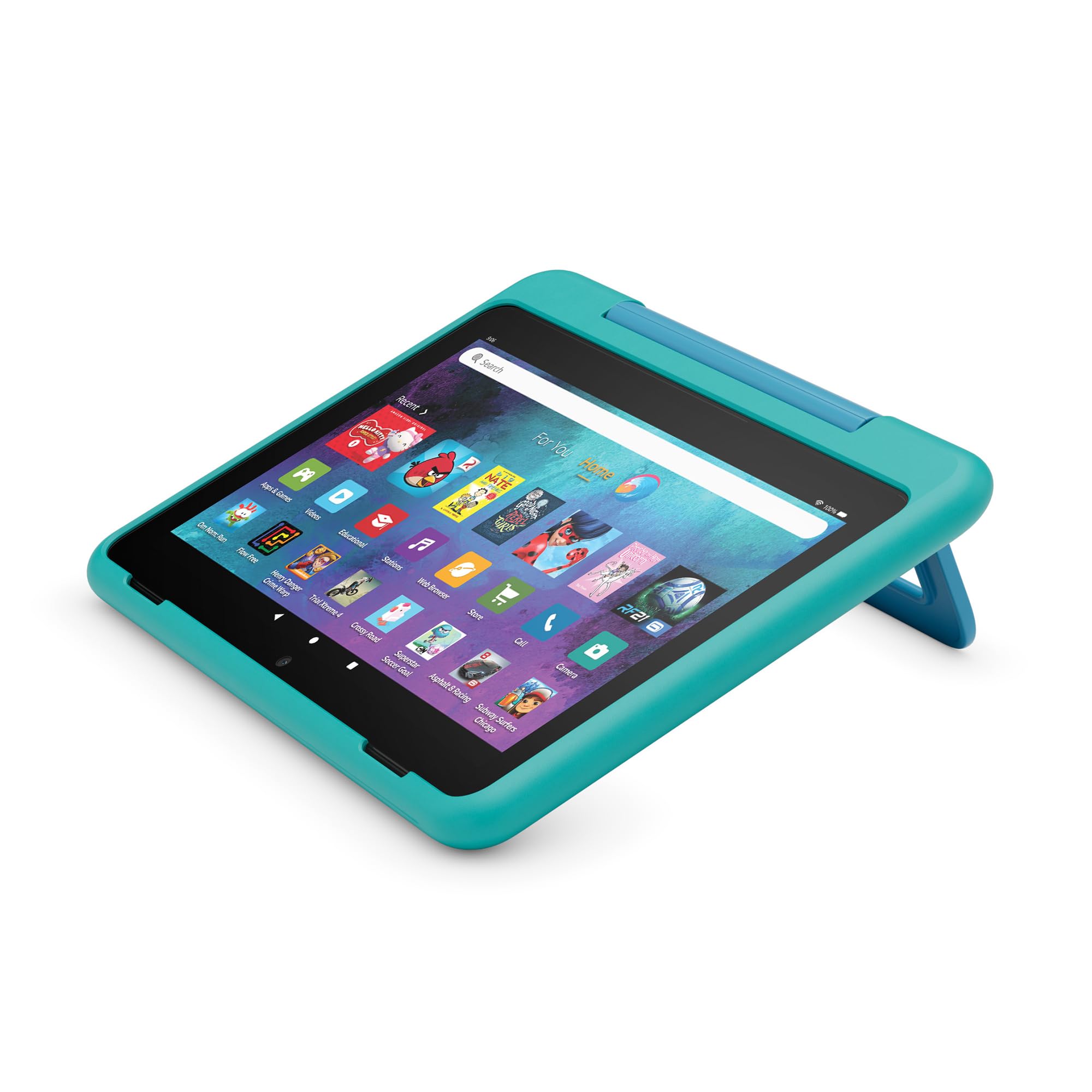 Amazon Kid-Friendly Case for Fire HD 8 tablet (Only compatible with 12th generation tablet, 2022 release), Hello Teal