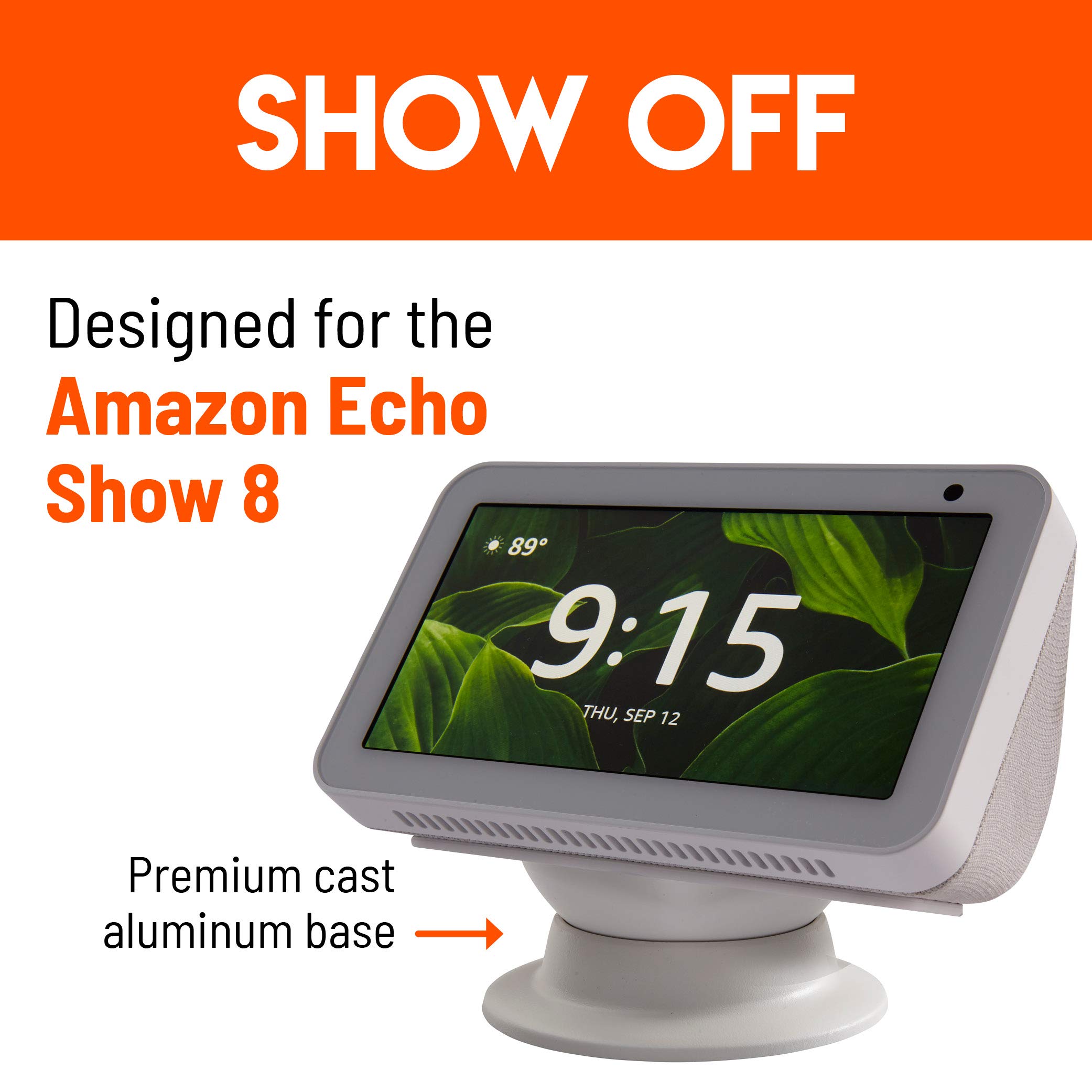 Made for Amazon Tilt + Swivel Stand, for the Echo Show 8 (2021 Release)