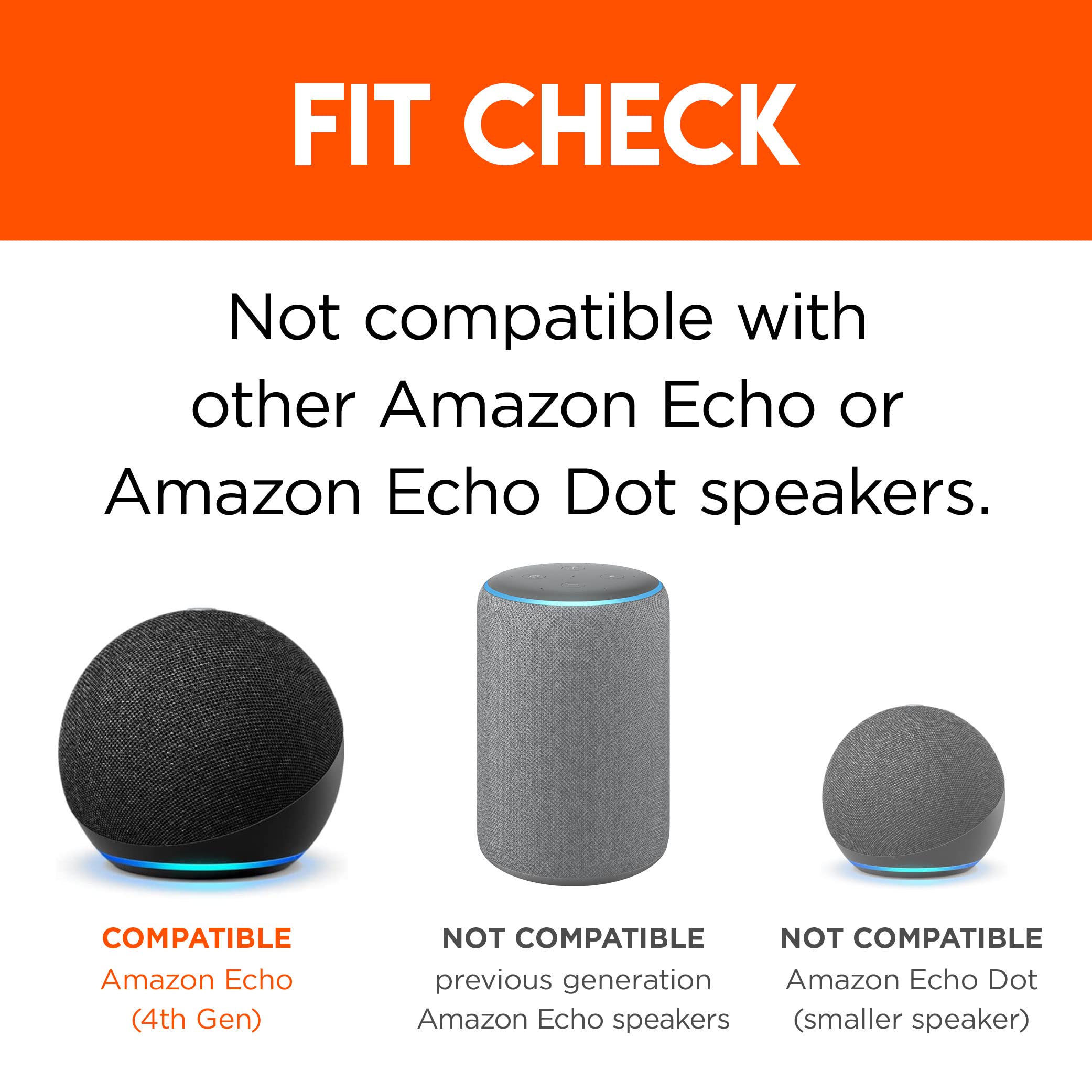 Made For Amazon Wall Mount, White, Echo (4th generation)