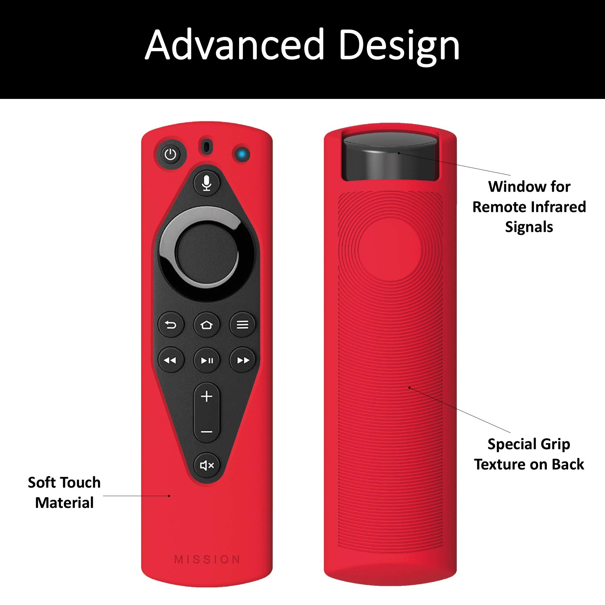 Mission Remote Case for The All-New Fire TV Voice Remote (2018 Version for Fire TV Stick 4K and Fire TV Cube) (Candy Red)
