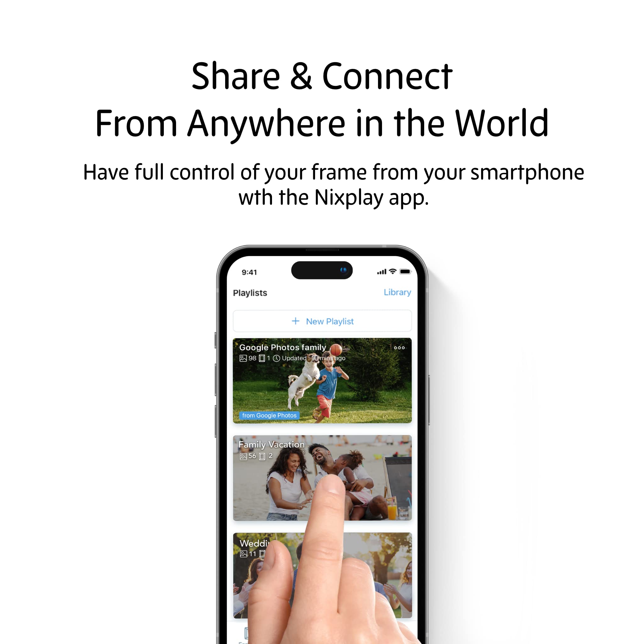 Nixplay 10.1 inch Smart Digital Photo Frame with WiFi (W10F) - Black - Share Photos and Videos Instantly via Email or App