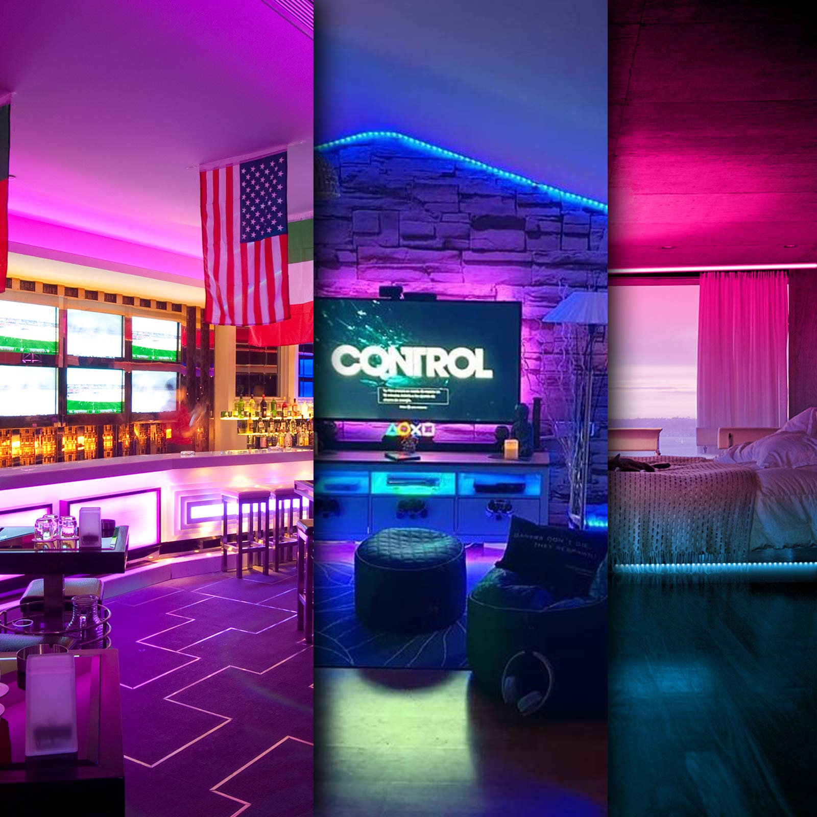 DAYBETTER Led Strip Lights 100ft (2 Rolls of 50ft) Smart Light Strips with App Control Remote, 5050 RGB Led Lights for Bedroom, Music Sync Color Changing Lights for Room Party
