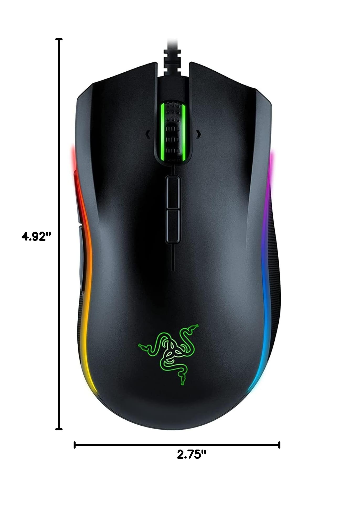 Razer Mamba Elite Wired Gaming Mouse: 16,000 DPI Optical Sensor - Chroma RGB Lighting - 9 Programmable Buttons - Mechanical Switches