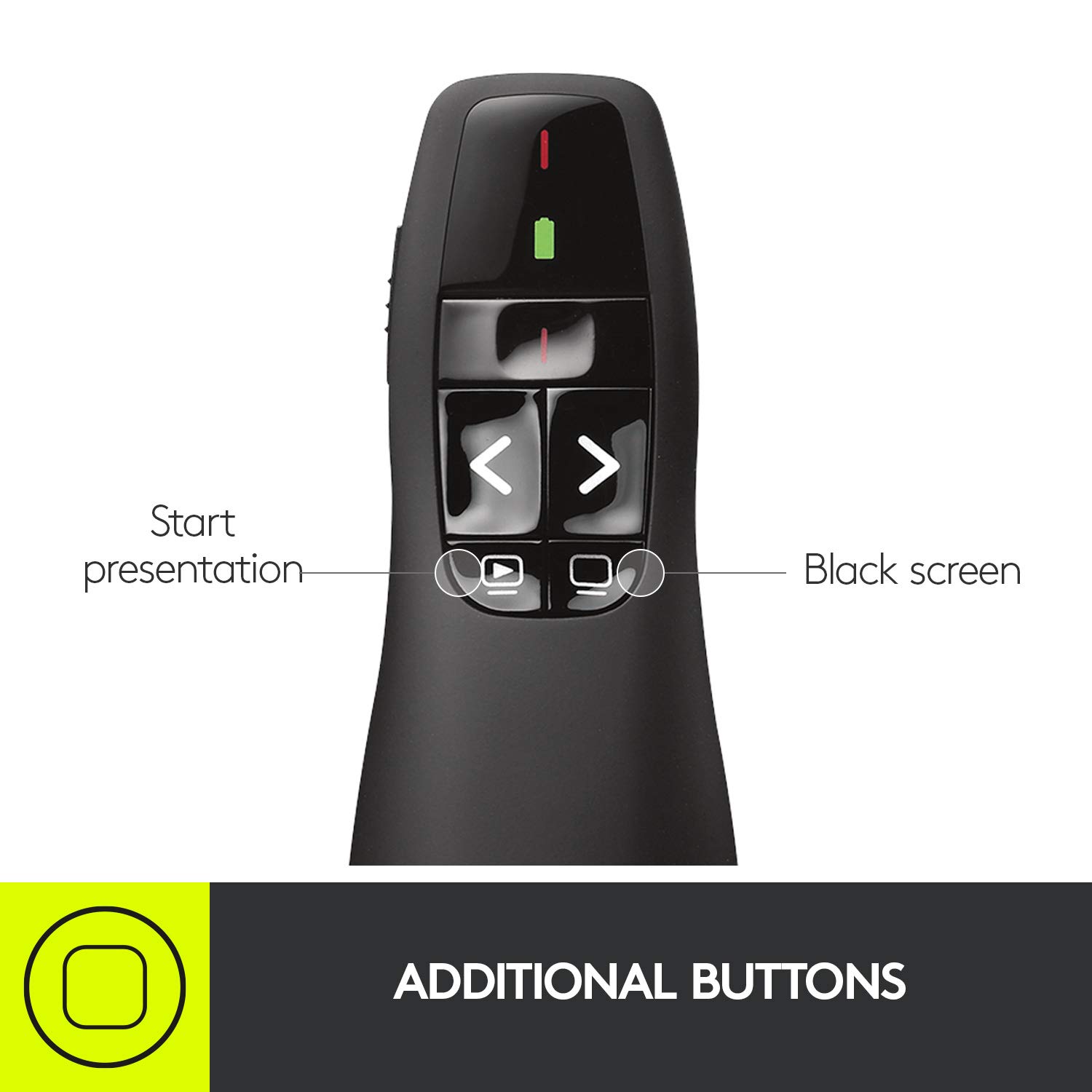 Logitech Wireless Presenter R400, Wireless Presentation Remote Clicker with Laser Pointer