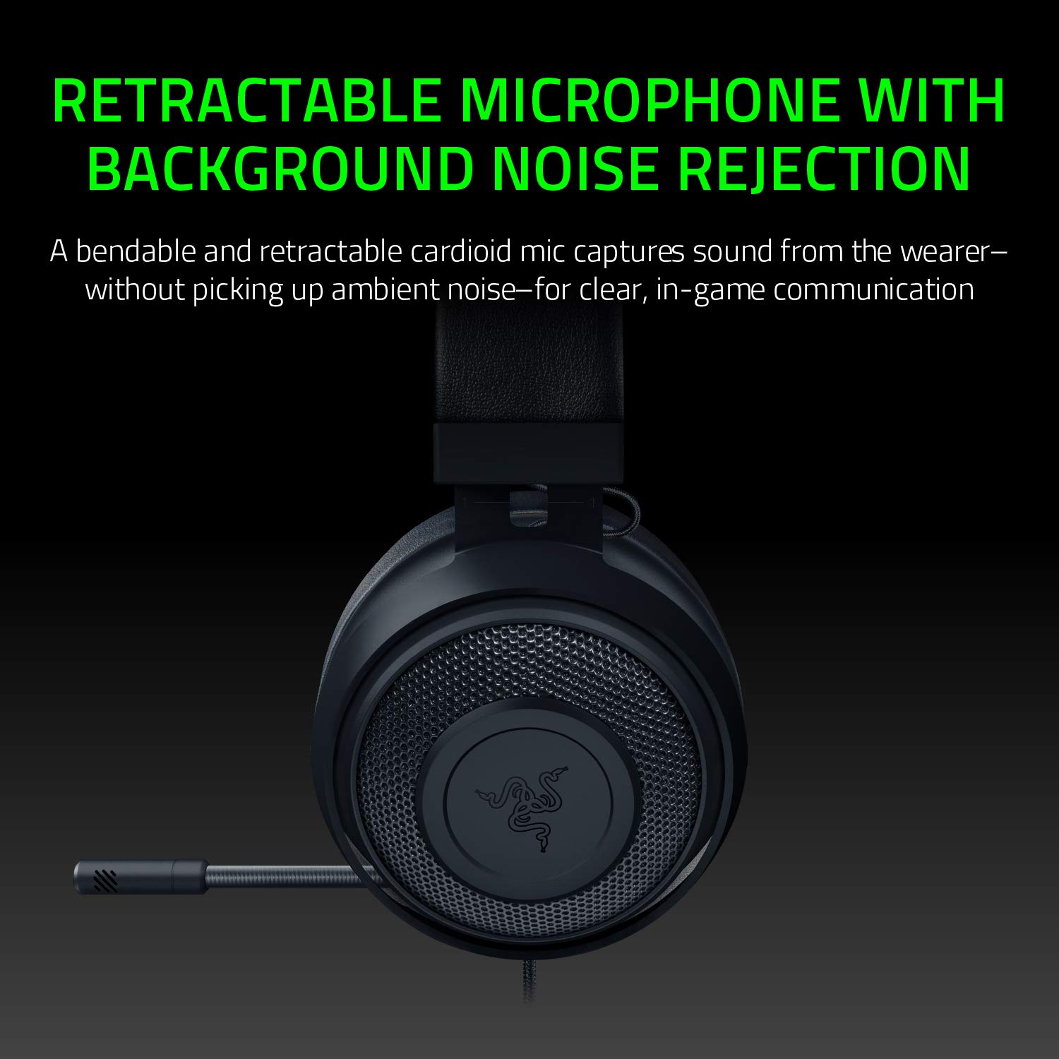 Razer Kraken Tournament Edition THX 7.1 Surround Sound Gaming Headset: Retractable Noise Cancelling Mic - USB DAC - For PC, PS4, PS5, Nintendo Switch, Xbox One, Xbox Series X & S, Mobile – Black
