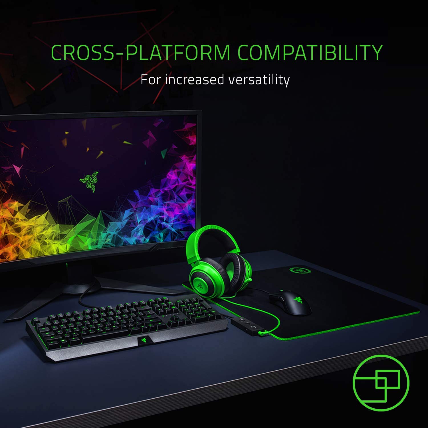 Razer Kraken Tournament Edition THX 7.1 Surround Sound Gaming Headset: Retractable Noise Cancelling Mic - USB DAC - For PC, PS4, PS5, Nintendo Switch, Xbox One, Xbox Series X & S, Mobile – Black