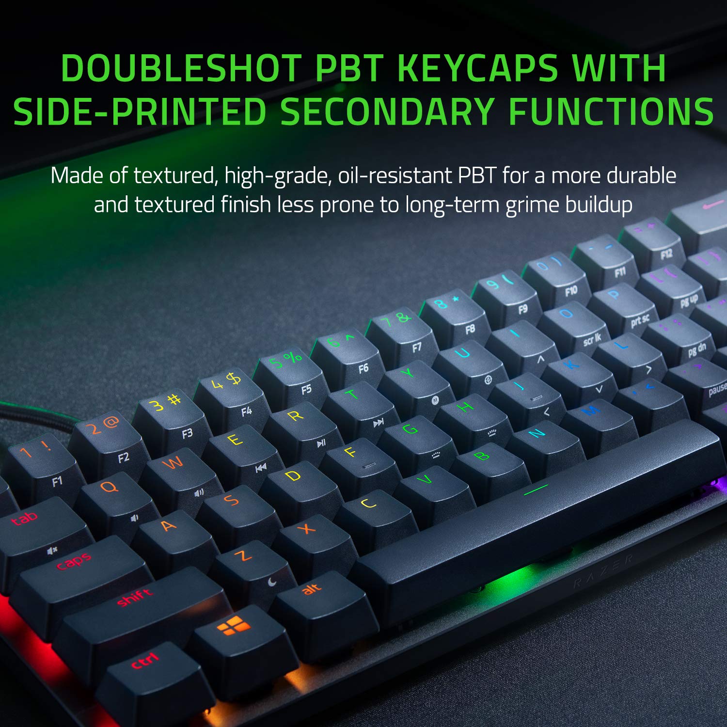 Razer Huntsman Mini 60% Gaming Keyboard: Fast Keyboard Switches - Linear Optical Switches - Chroma RGB Lighting - PBT Keycaps - Onboard Memory - Classic Black