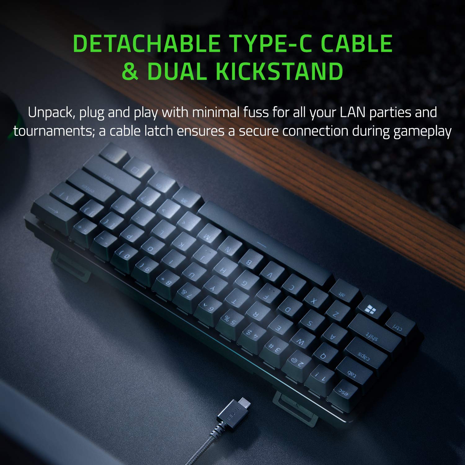 Razer Huntsman Mini 60% Gaming Keyboard: Fast Keyboard Switches - Linear Optical Switches - Chroma RGB Lighting - PBT Keycaps - Onboard Memory - Classic Black