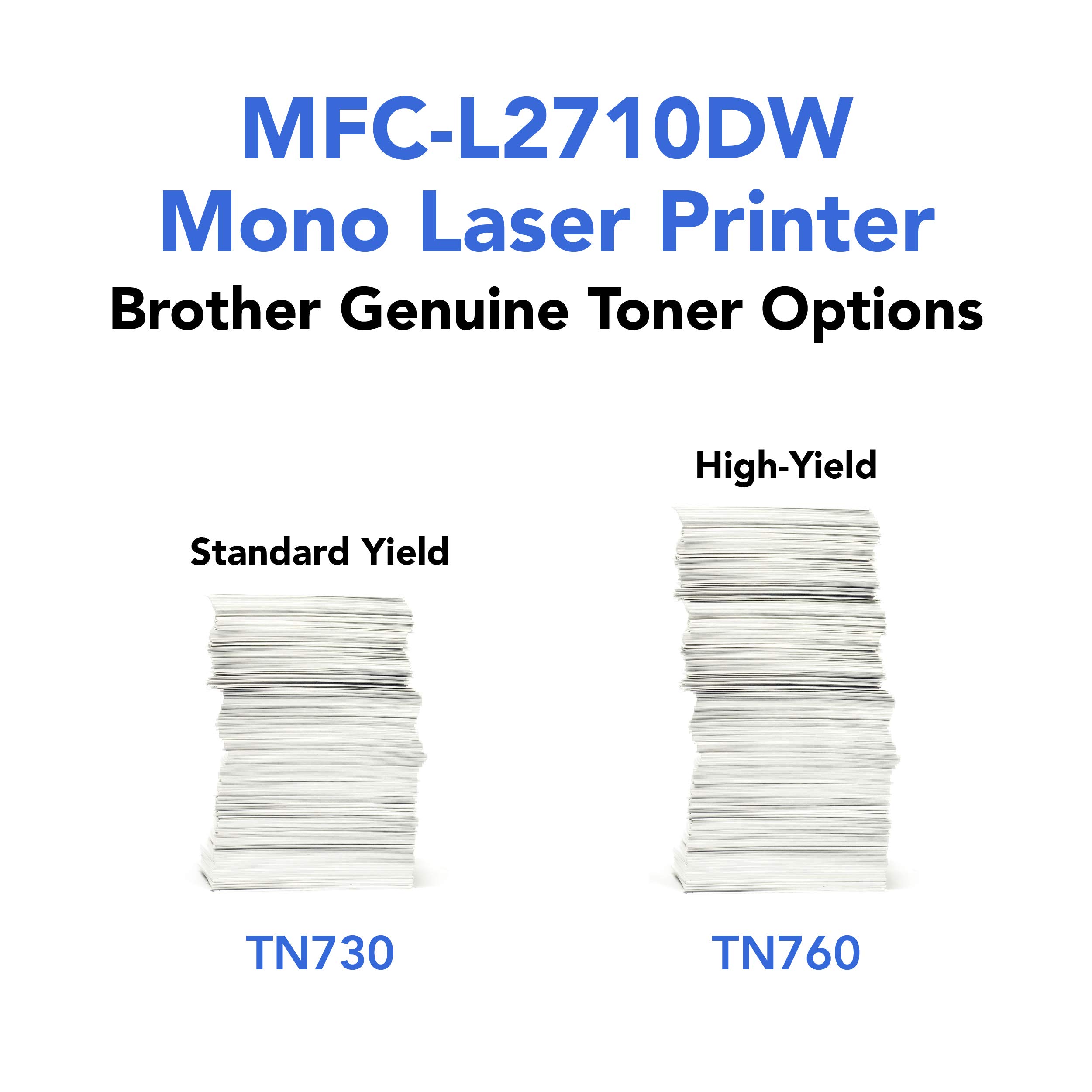 Brother Monochrome Laser, Compact All-In One, Multifunction Printer, MFCL2710DW, Wireless Networking and Duplex Printing, Amazon Dash Replenishment Ready