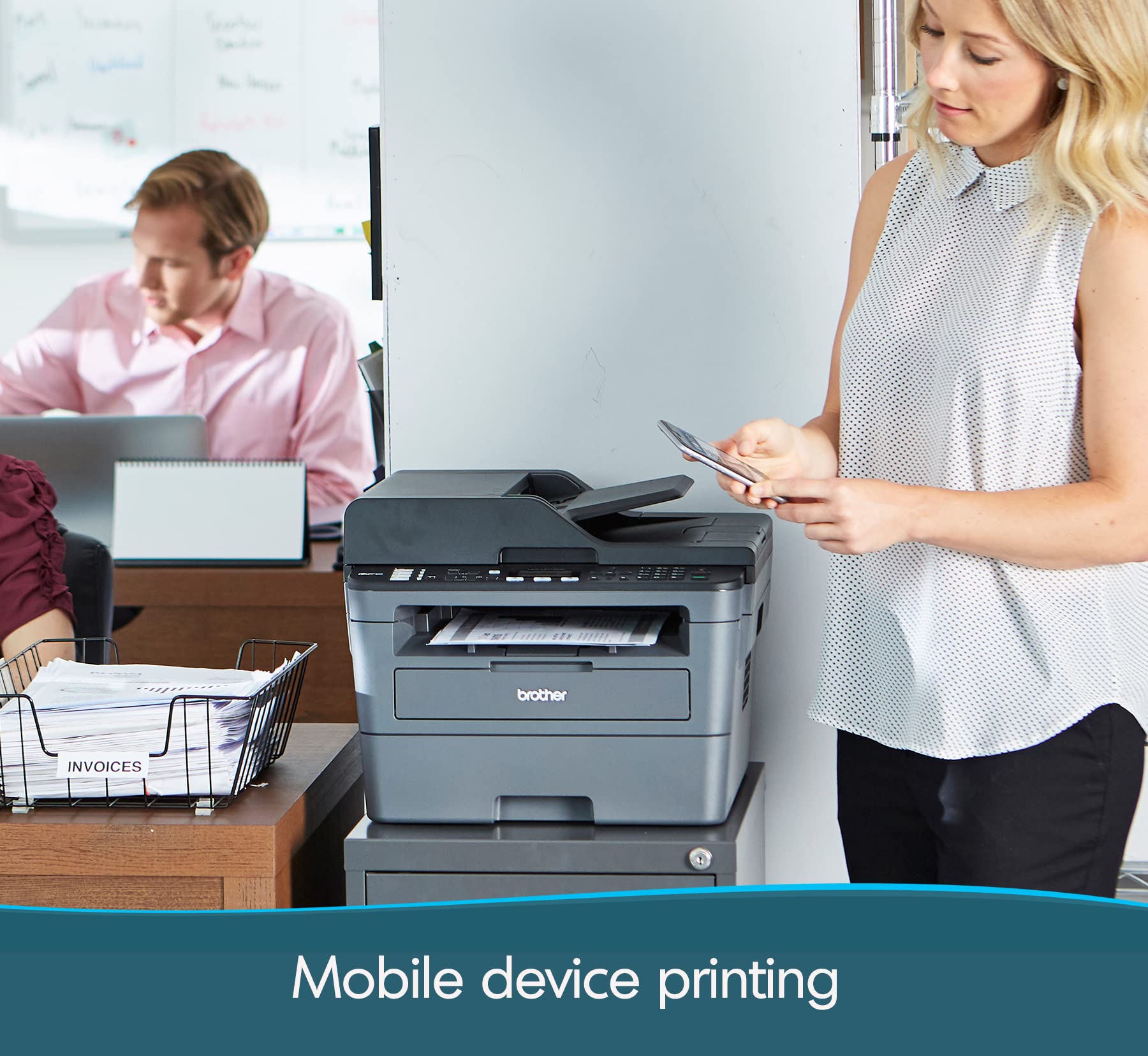 Brother Monochrome Laser, Compact All-In One, Multifunction Printer, MFCL2710DW, Wireless Networking and Duplex Printing, Amazon Dash Replenishment Ready