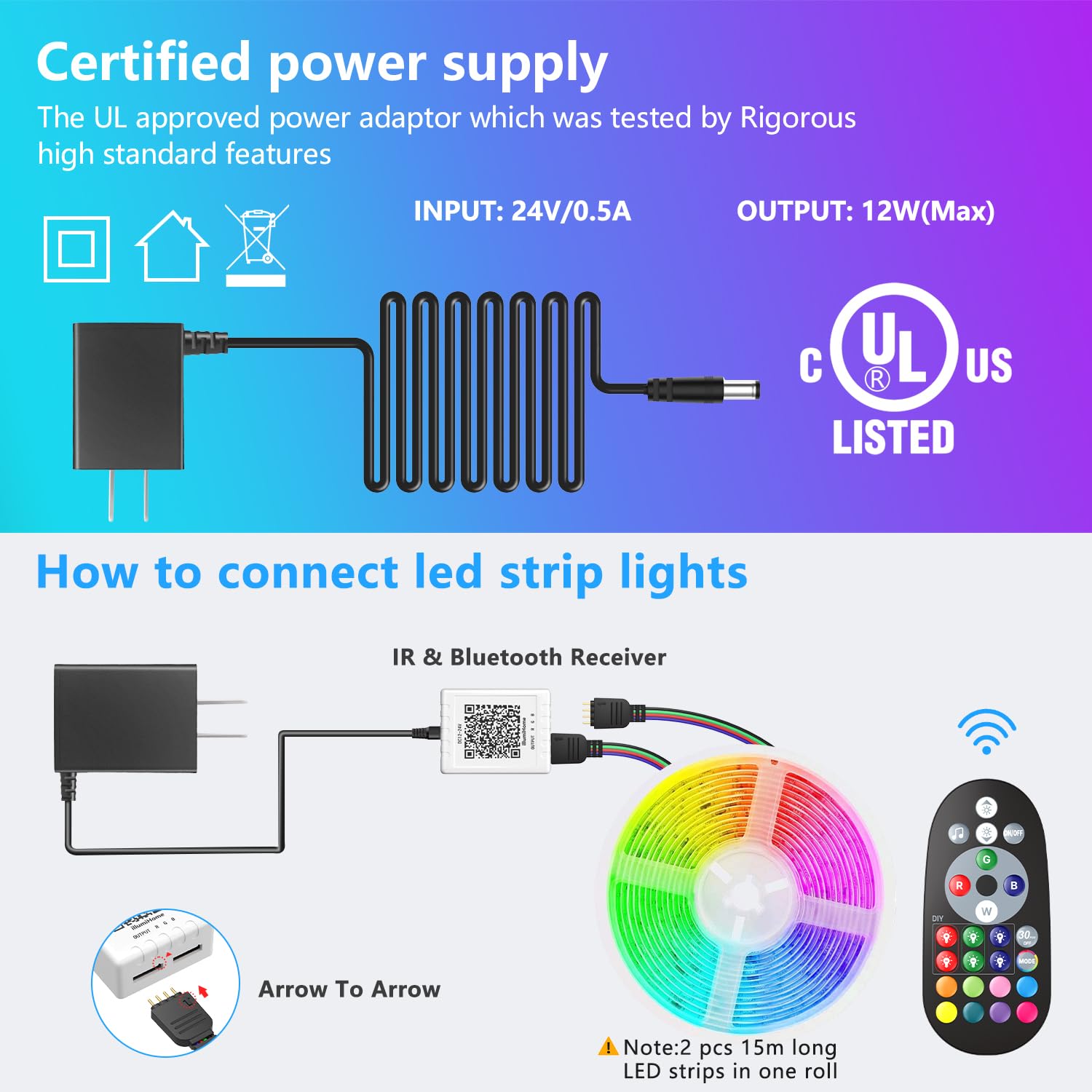 Nexillumi 65.6ft LED Lights for Bedroom Music Sync Color Changing RGB LED Strip Rope Lights 44-Key Remote, 5050 RGB LED Light Strips(APP+Remote+Mic)
