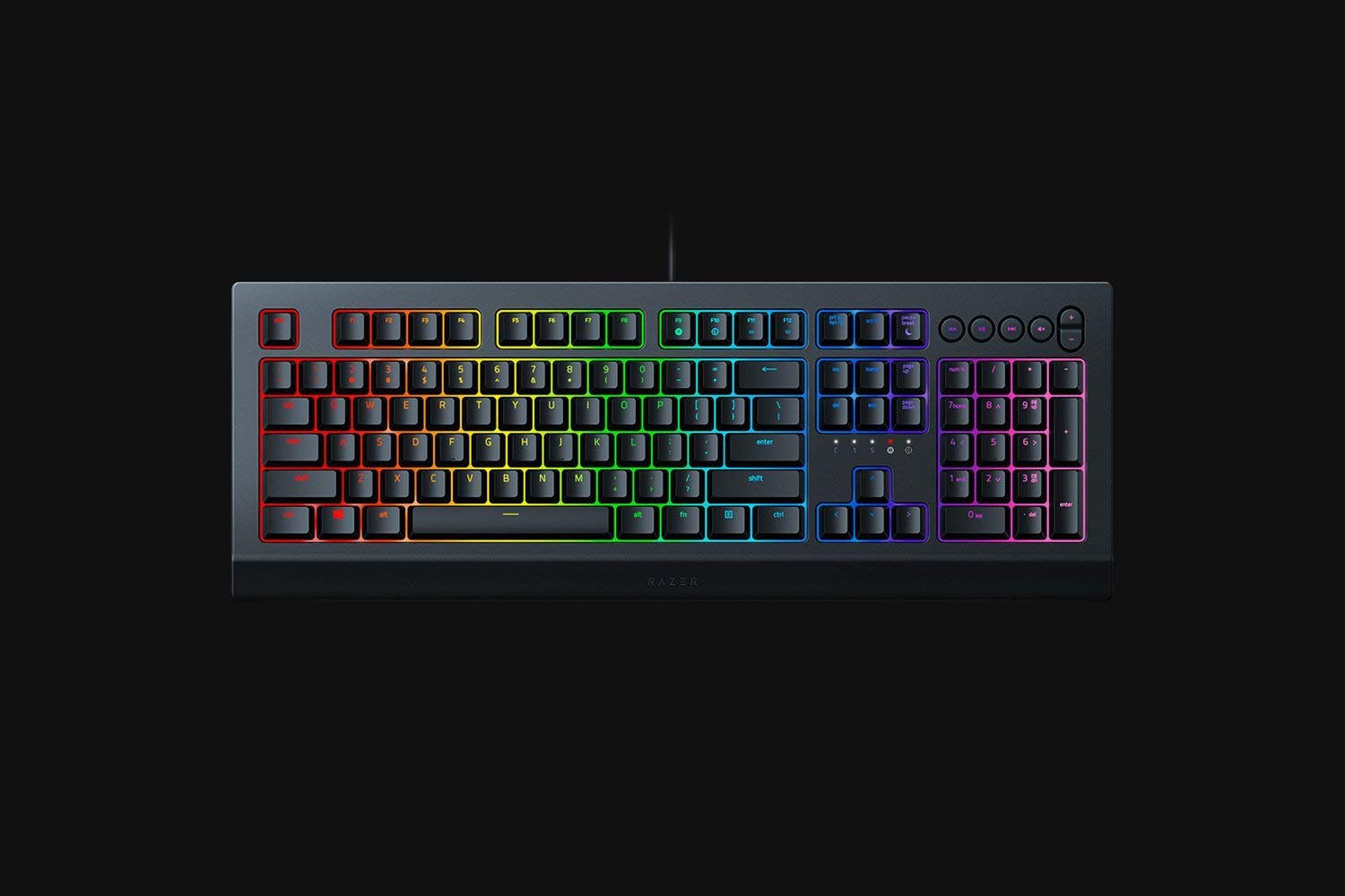 Razer Cynosa V2 Gaming Keyboard: Customizable Chroma RGB Lighting - Individually Backlit Keys - Spill-Resistant Design - Programmable Macro Functionality - Dedicated Media Keys