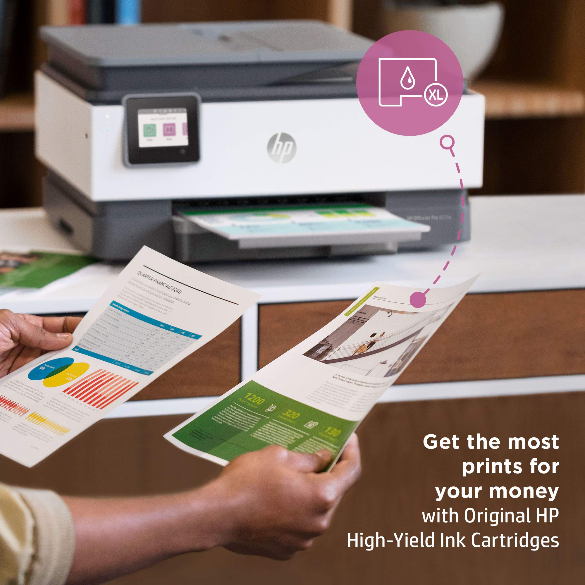 HP OfficeJet Pro 8035e Wireless Color All-in-One Printer (Basalt) with up to 12 months Instant Ink with HP+ (1L0H6A)