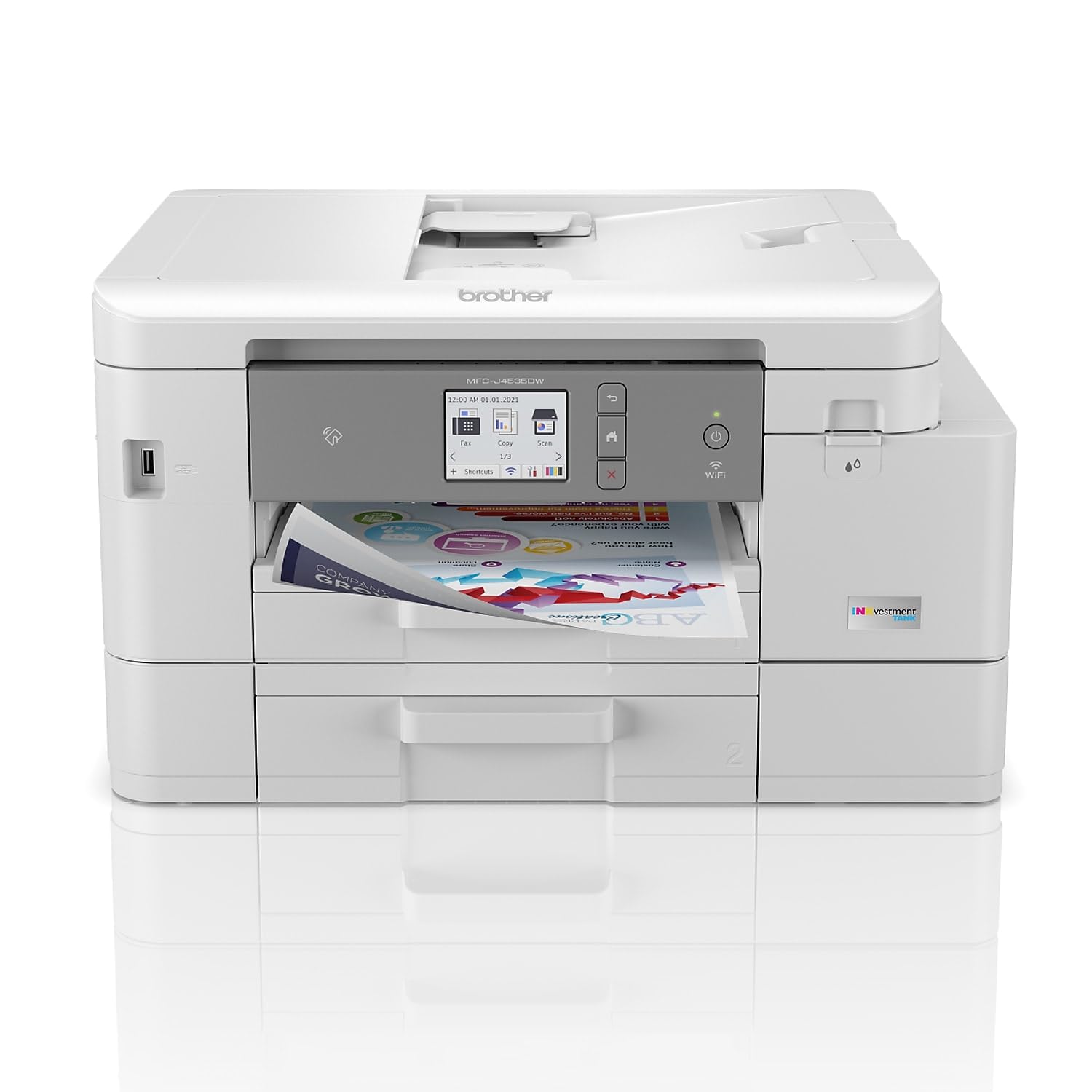 Brother MFC-J4535DW INKvestment-Tank All-in-One Color Inkjet Printer with NFC, Duplex and Wireless Printing Plus Up to 1-Year of Ink in-Box