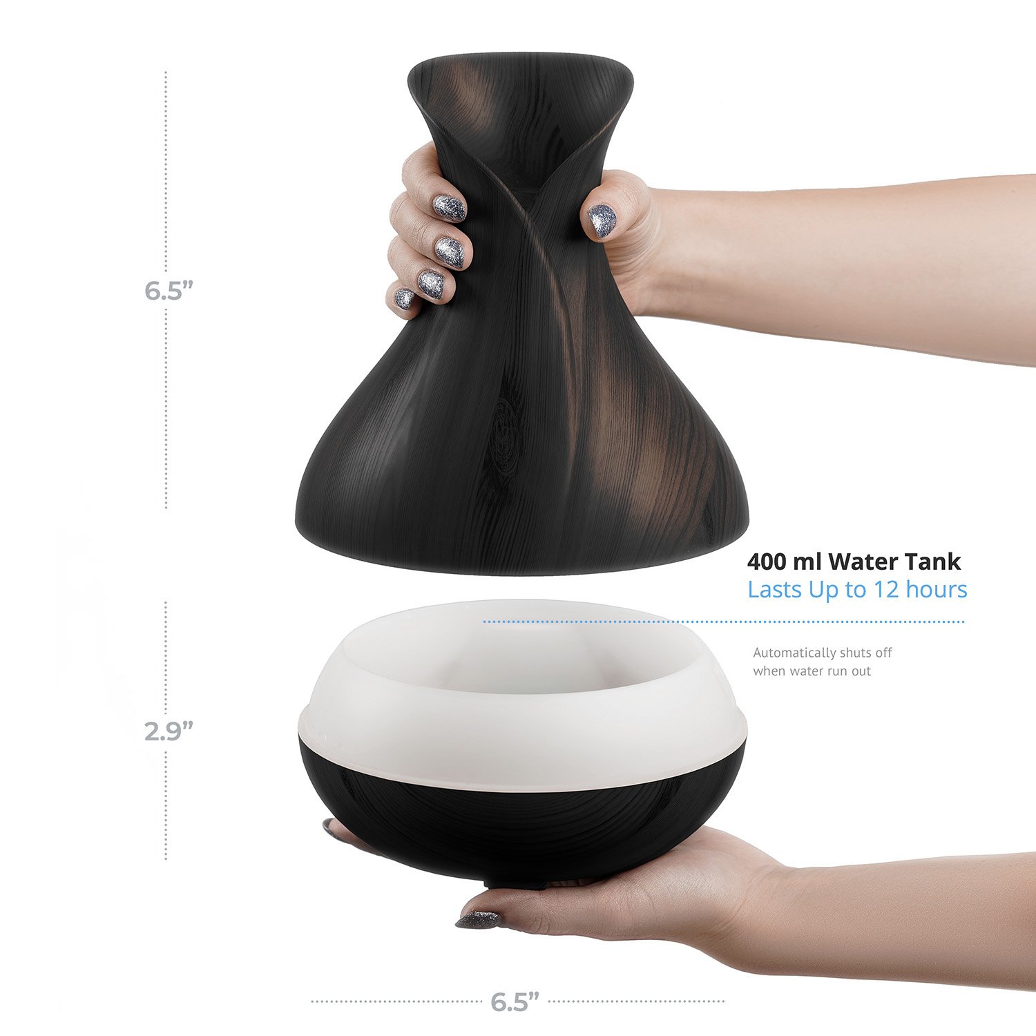 Smart WiFi Wireless Essential Oil Aromatherapy 400ml Ultrasonic Diffuser & Humidifier with Alexa & Google Home Phone App & Voice Control - Create Schedules - LED & Timer Settings