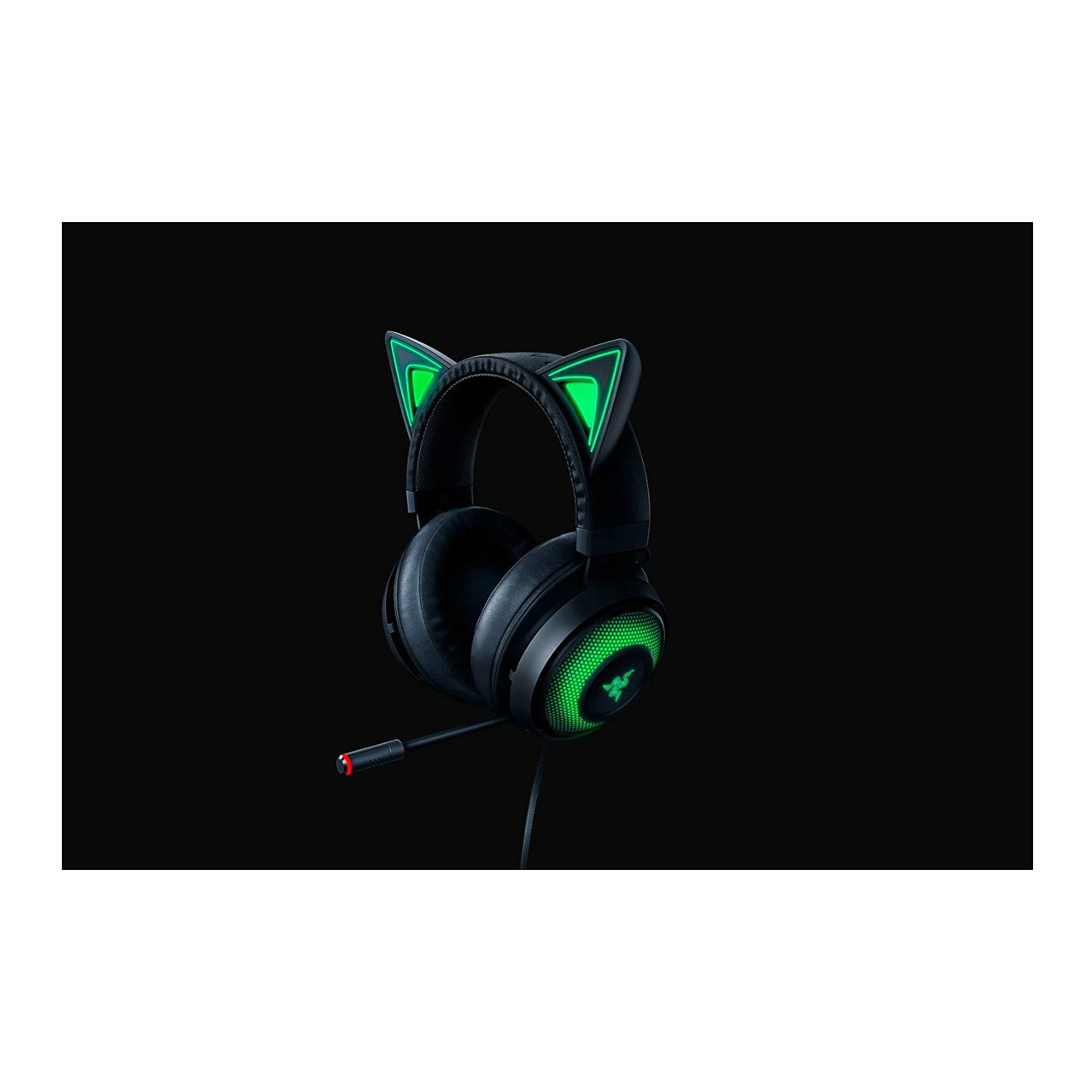 Razer Kraken Kitty RGB USB Gaming Headset: THX 7.1 Spatial Surround Sound - Chroma RGB Lighting - Retractable Active Noise Cancelling Mic - Lightweight Aluminum Frame - for PC - Classic Black