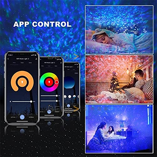 Galaxy Light Projector, Star Projector Night Light Bluetooth Music Speaker Starry Light Projector for Bedroom Kids Decor Party Ceiling, Work with Alexa & Google Asistant Smart WiFi Remote Control