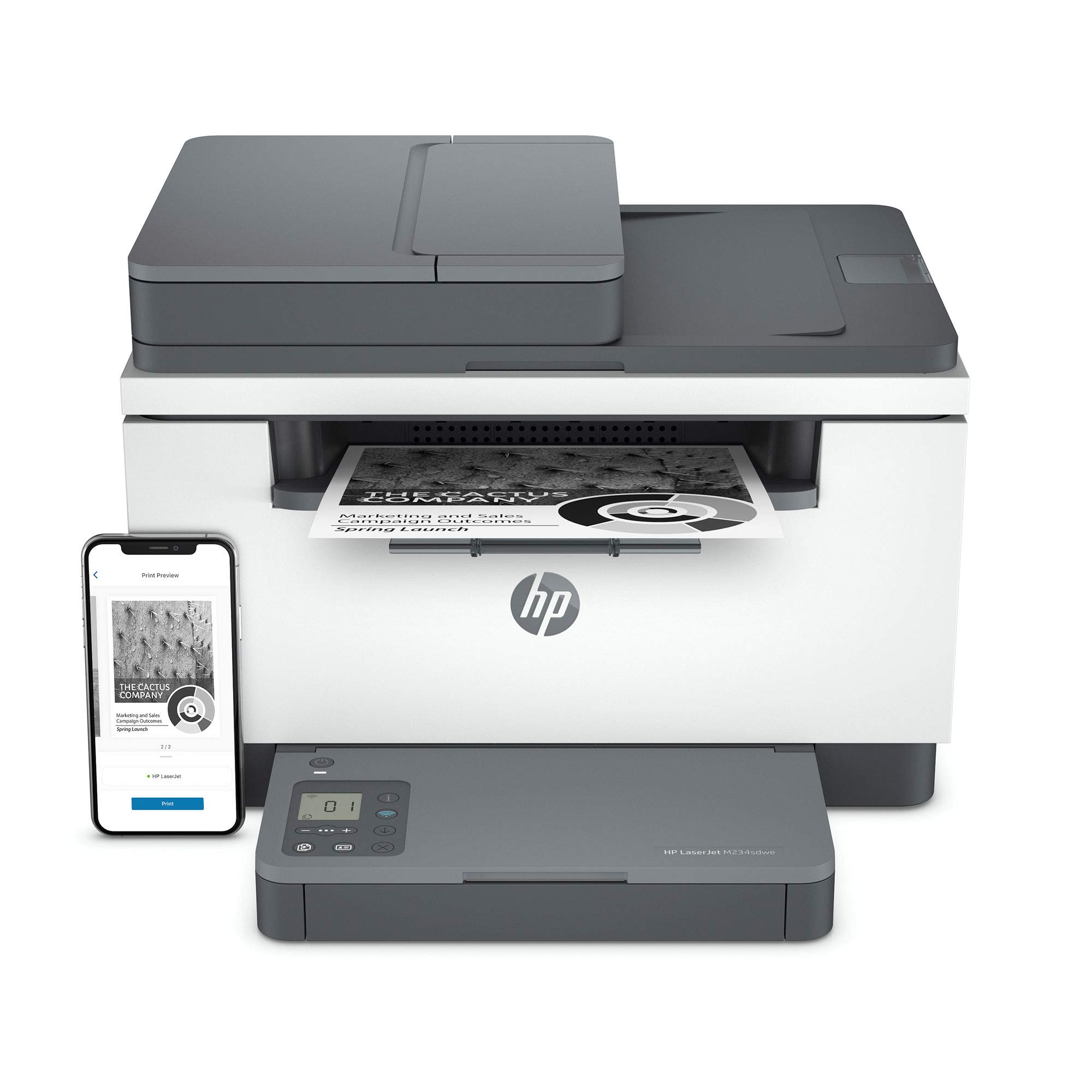 HP LaserJet MFP M234sdwe Wireless Monochrome All-in-One Printer with built-in Ethernet & fast 2-sided printing, HP+ and bonus 6 months Instant Ink (6GX01E)