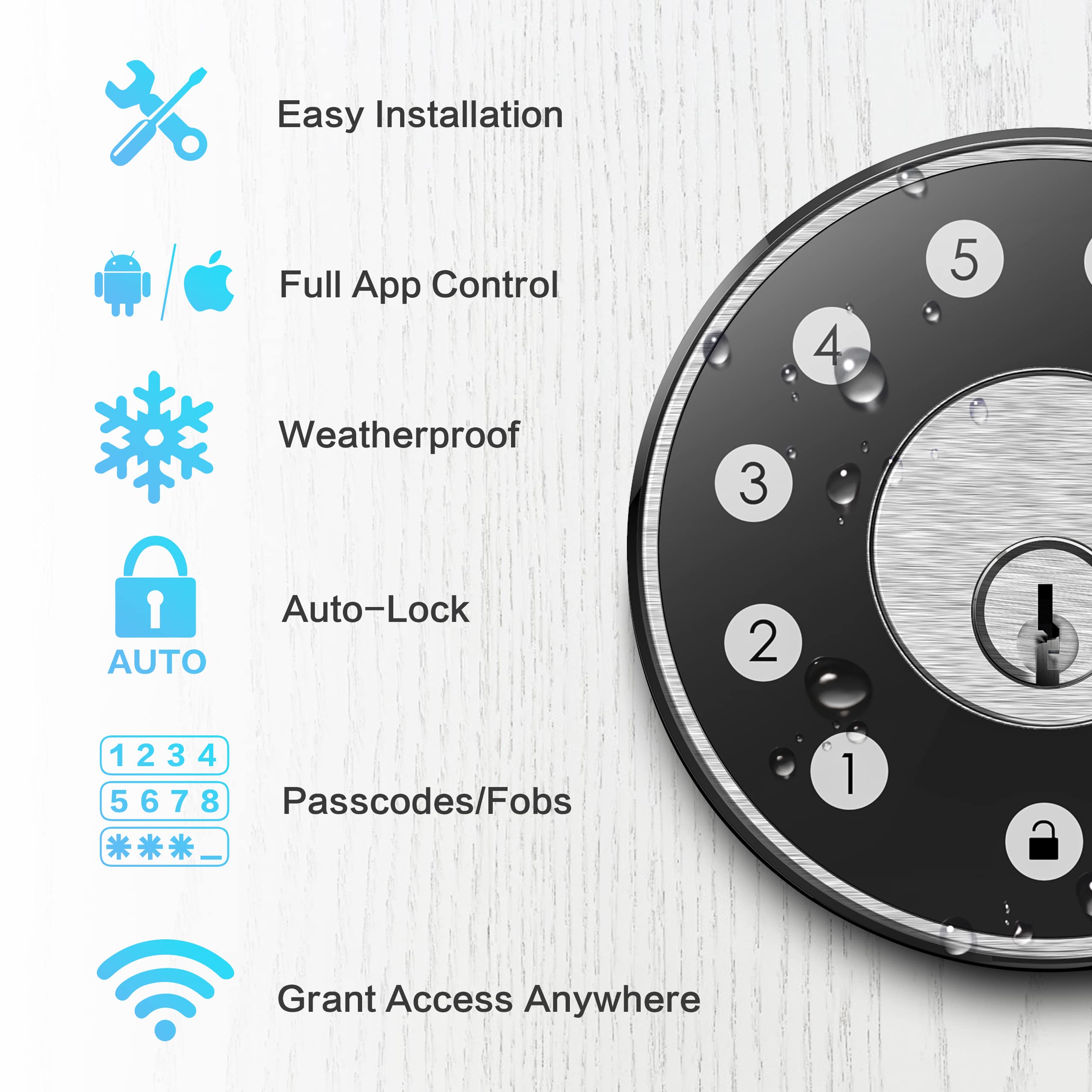Sifely Smart Lock, Smart Lock Front Door, Keyless Entry Door Lock, Smart Deadbolt, Smart Door Lock, Deadbolt Lock, Digital Door Lock, Keypad Deadbolt Lock, Smart Lock Deadbolt (Fob Supported)
