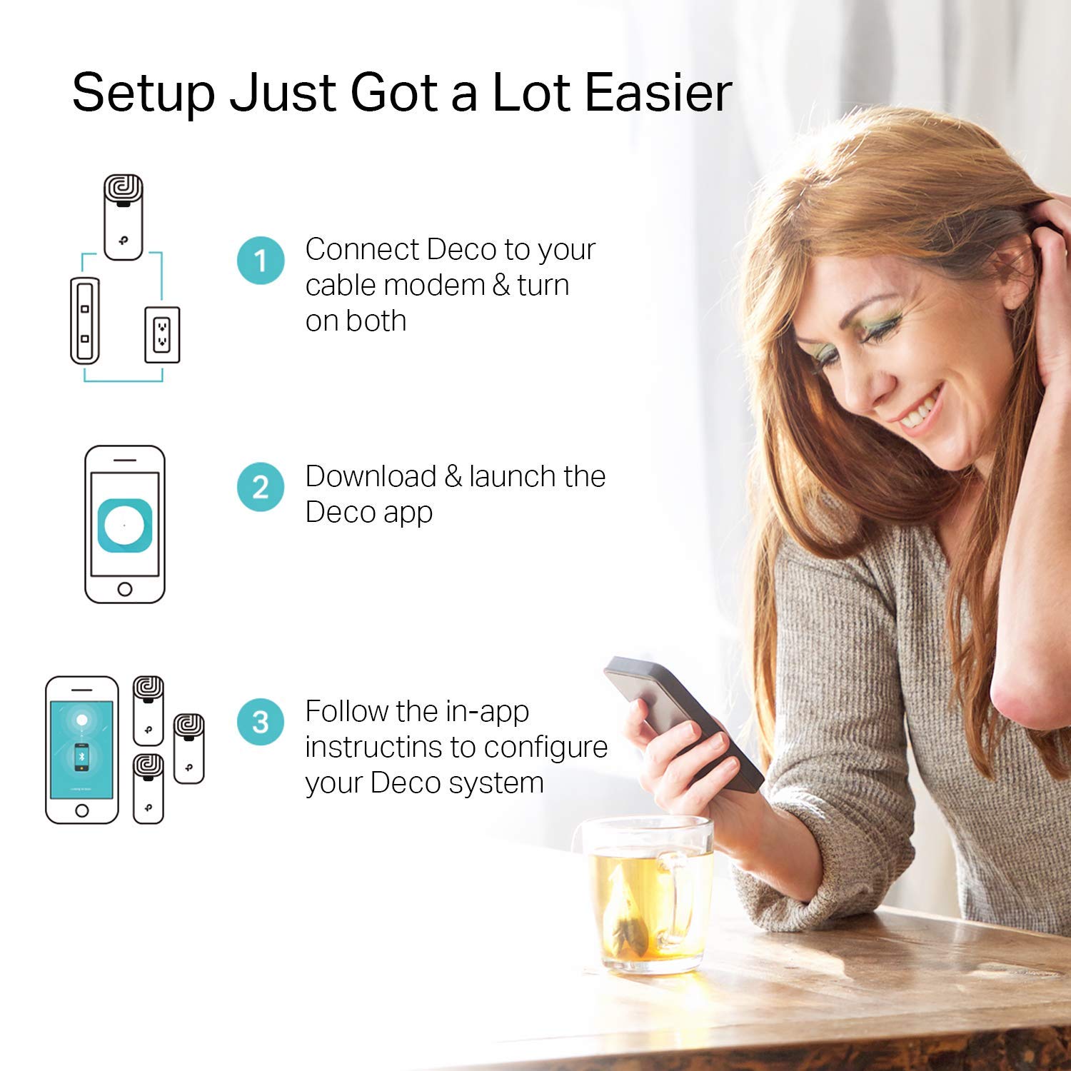 TP-Link Deco Whole Home Mesh WiFi System– Up to 5,500 Sq.ft. Coverage, WiFi Router/Extender Replacement, Gigabit Ports,Seamless Roaming, Parental Controls, Works with Alexa(Deco S4 3-Pack) (Renewed)