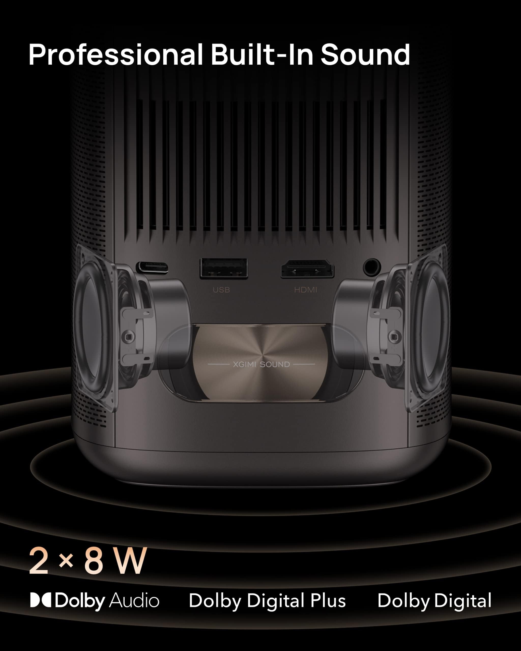 XGIMI MoGo Pro Portable Projector for Outdoor Movies Night FHD 1080P Mini Projector Dual 3W Harman Kardon Speakers, Automatic Vertical Keystone, Android TV 9.0, WiFi Bluetooth, Wireless Casting