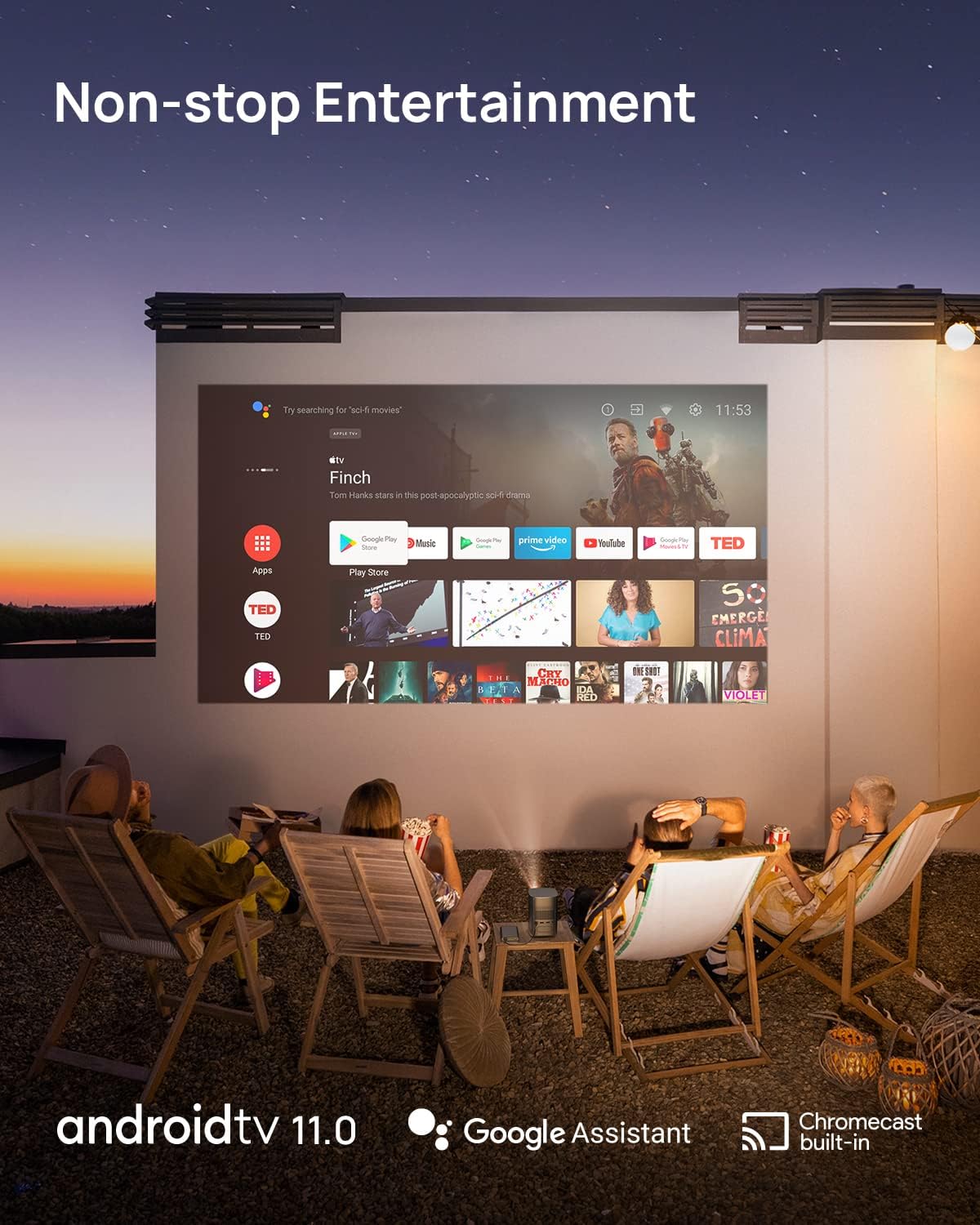XGIMI MoGo Pro Portable Projector for Outdoor Movies Night FHD 1080P Mini Projector Dual 3W Harman Kardon Speakers, Automatic Vertical Keystone, Android TV 9.0, WiFi Bluetooth, Wireless Casting