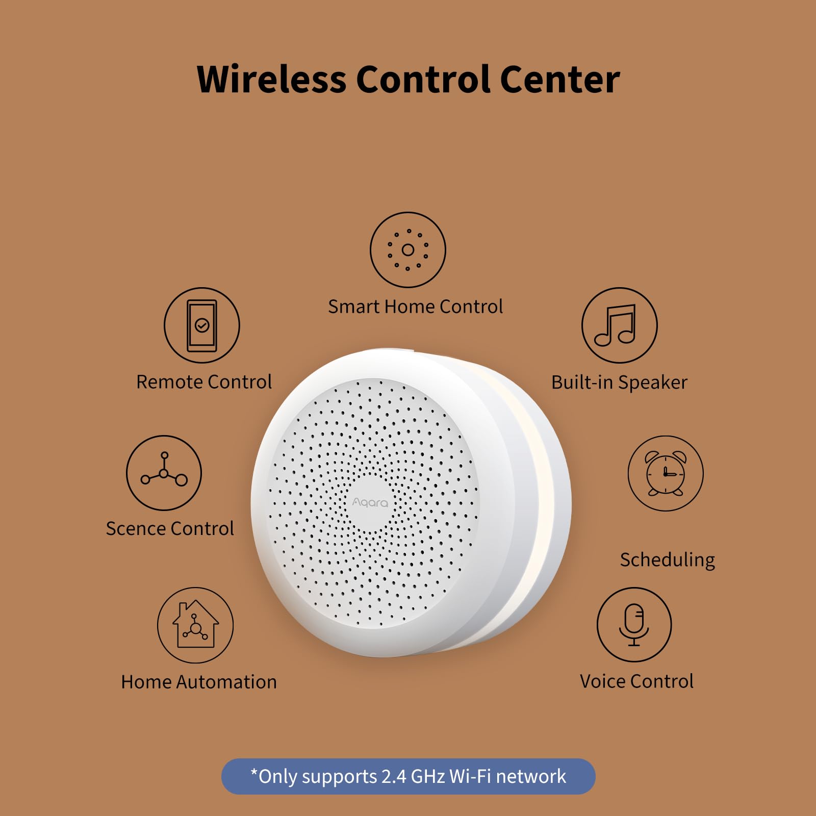 Aqara M1S Smart Hub, Wireless Smart Home Bridge for Alarm System (2.4 GHz Wi-Fi Required), Home Automation, Remote Monitor and Control, Supports Alexa, Google Assistant, Apple HomeKit and IFTTT