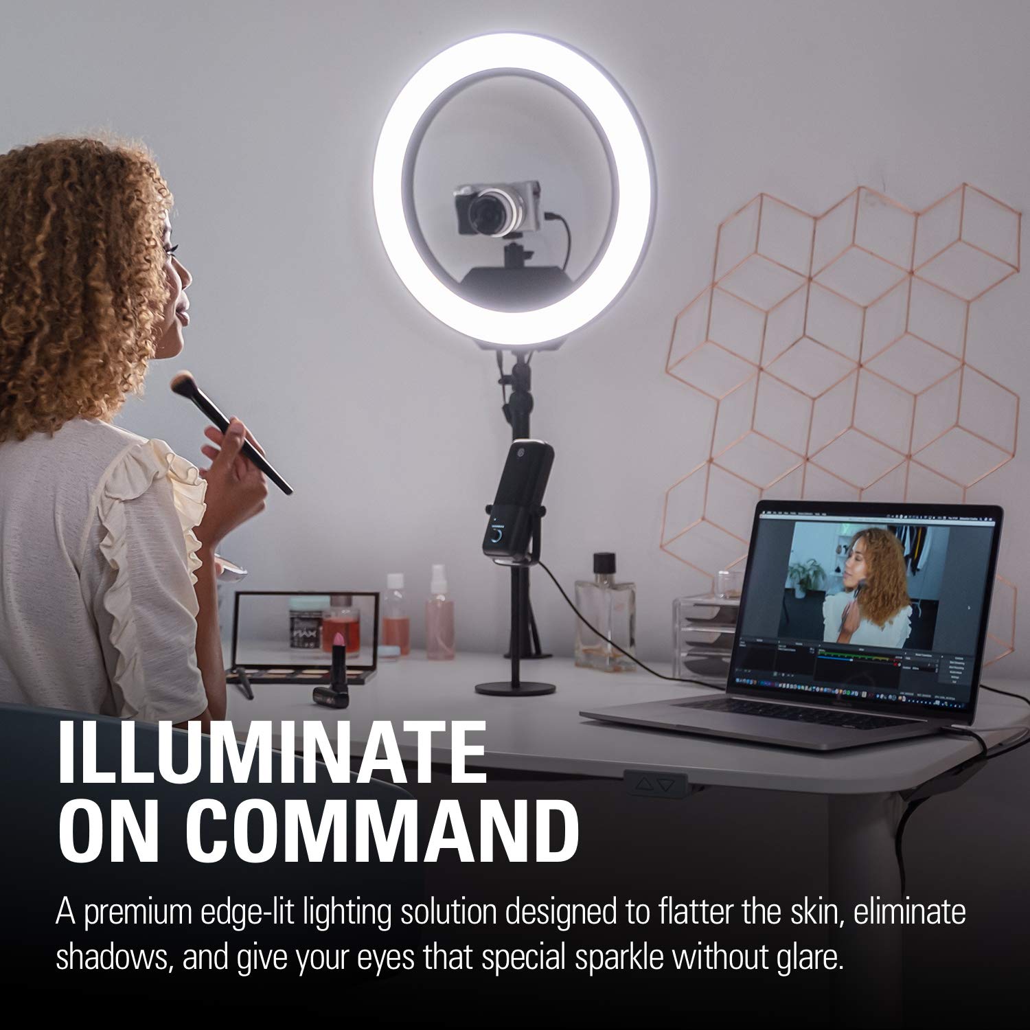 Elgato Ring Light - Premium 2500 lumens Light with desk clamp and ball mount for Streaming, TikTok, Instagram, Home Office, Temperature and Brightness app-adjustable on Mac, PC, iOS, Android