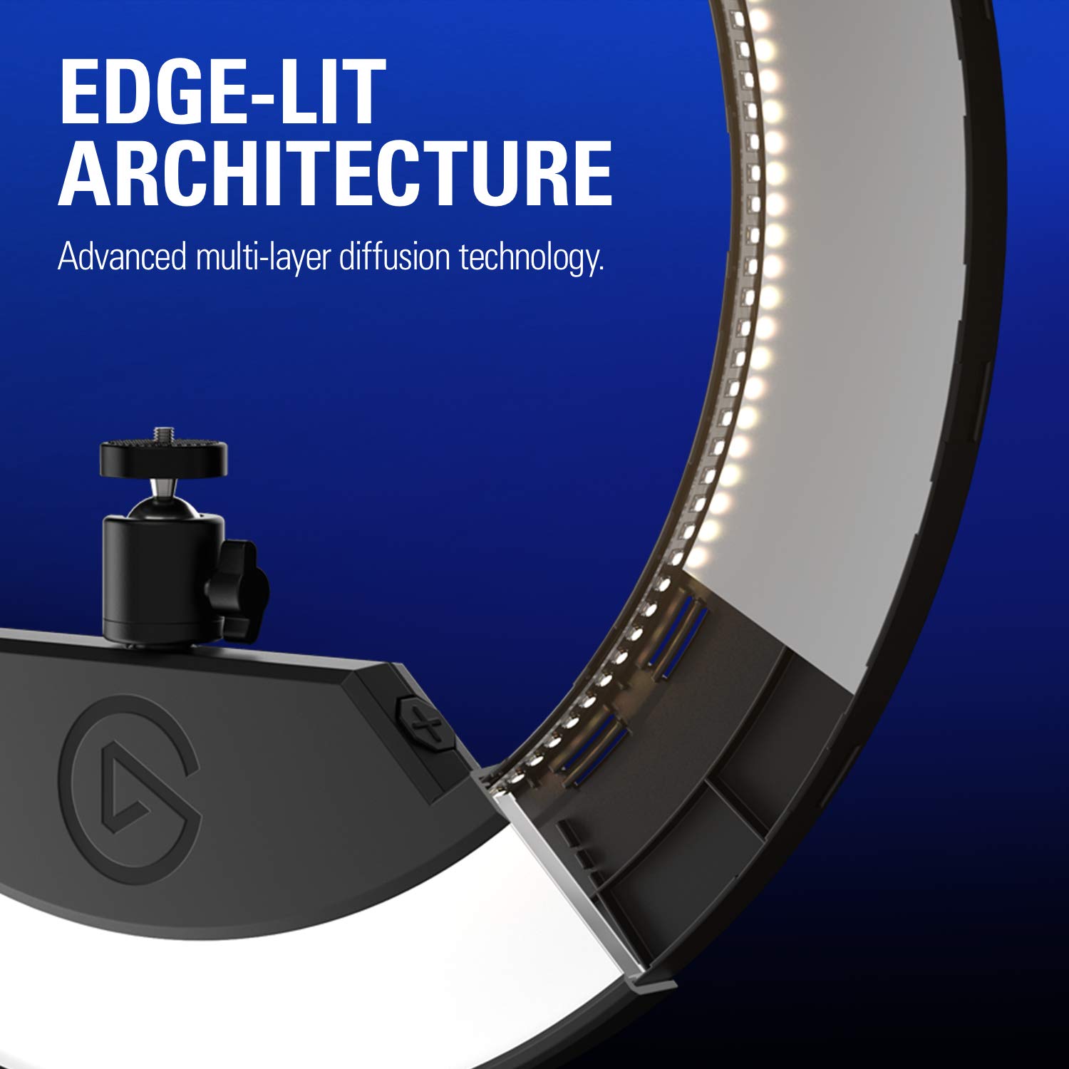 Elgato Ring Light - Premium 2500 lumens Light with desk clamp and ball mount for Streaming, TikTok, Instagram, Home Office, Temperature and Brightness app-adjustable on Mac, PC, iOS, Android