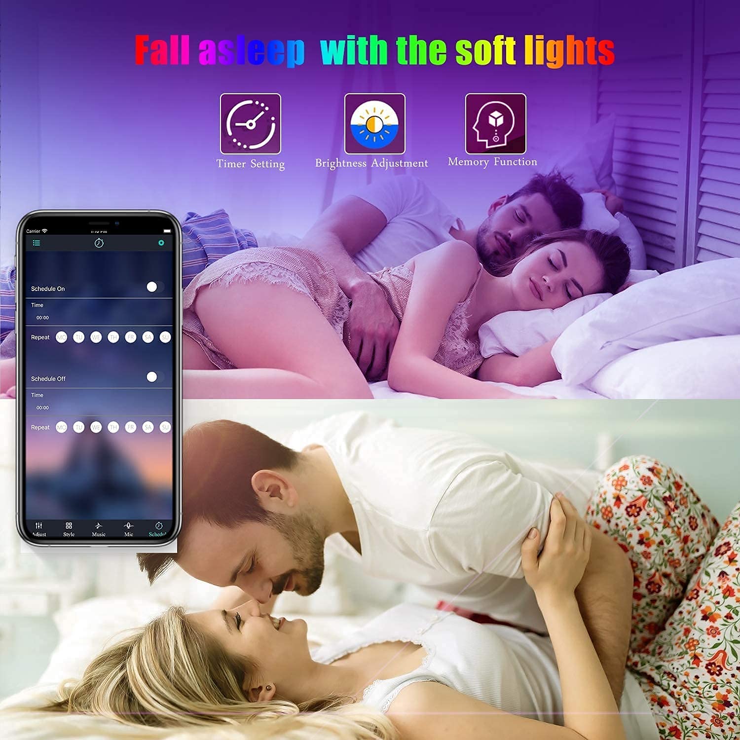 Tenmiro Led Strip Lights 100ft (2 Rolls of 50ft) Smart Light Strips with App Control RGB Led Lights for Bedroom,Music Sync Color Changing Lights for Room Party