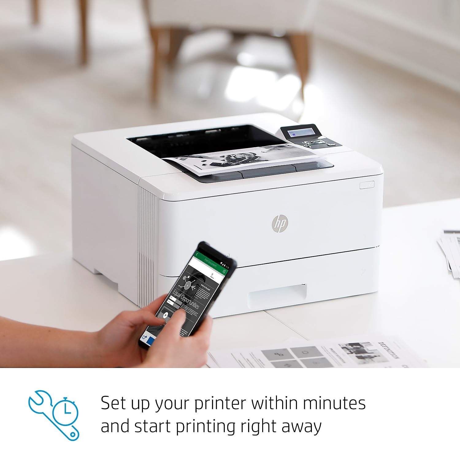 HP LaserJet Pro M404dn Monochrome Printer with built-in Ethernet & 2-sided printing, works with Alexa (W1A53A)