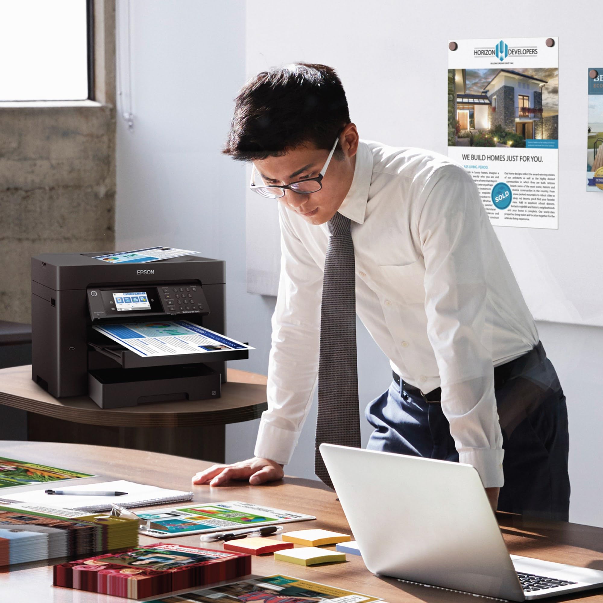 Epson Workforce Pro WF-7840 Wireless All-in-One Wide-Format Printer with Auto 2-Sided Print up to 13" x 19", Copy, Scan and Fax, 50-Page ADF, 500-sheet Paper Capacity, 4.3" Screen