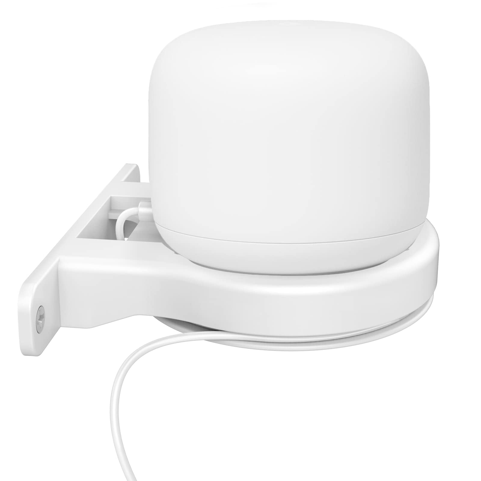 Delidigi Google WiFi Wall Mount ABS Bracket Holder Shelf for Google Nest WiFi Router and System[Built-in Cable Management](White)