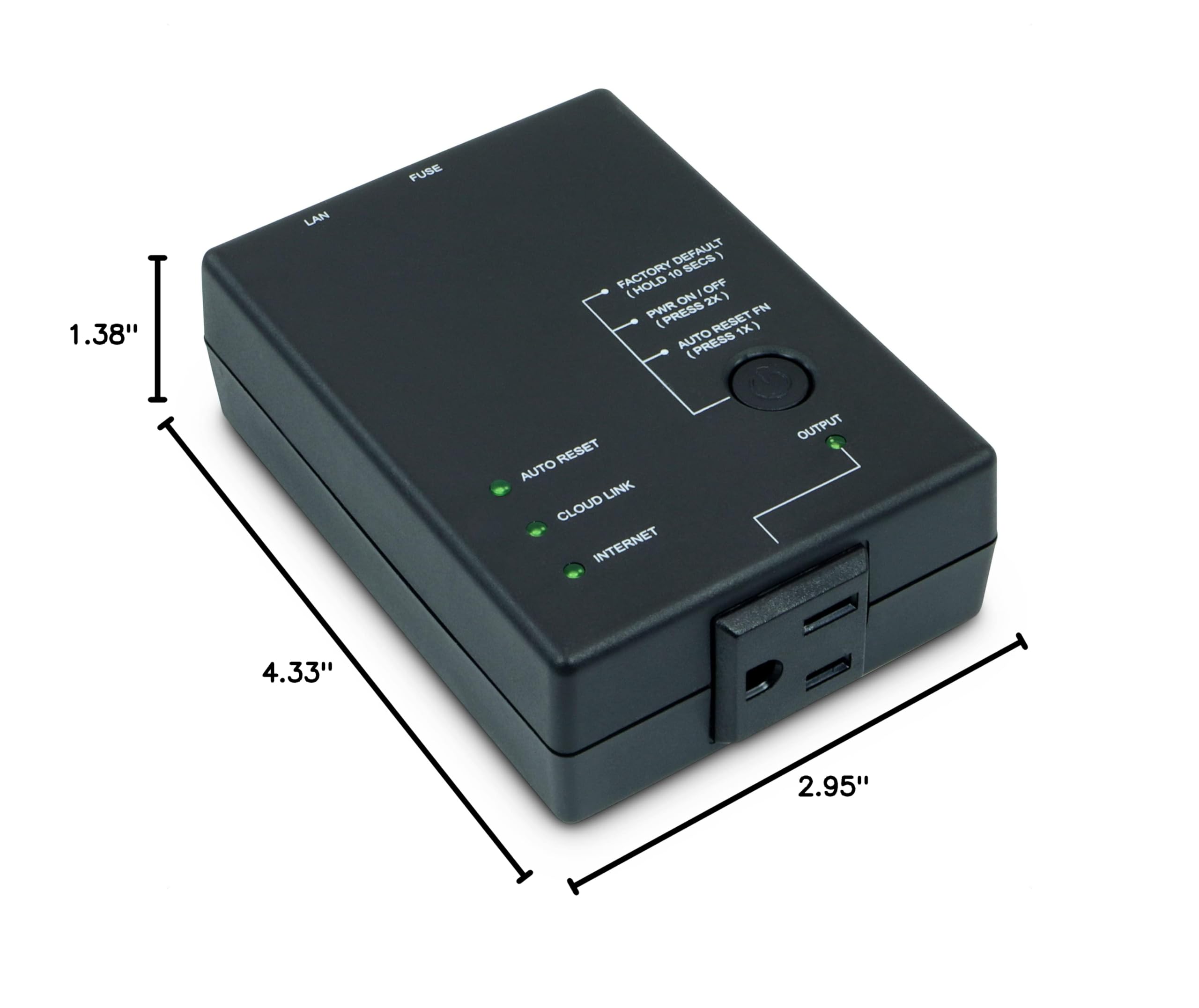 ezOutlet5 - Internet Enabled IP & WiFi Remote Power Switch with Reboot (AC Power/Single Outlet/iOS/Android/Cloud/Web Controllable) - Newest Model