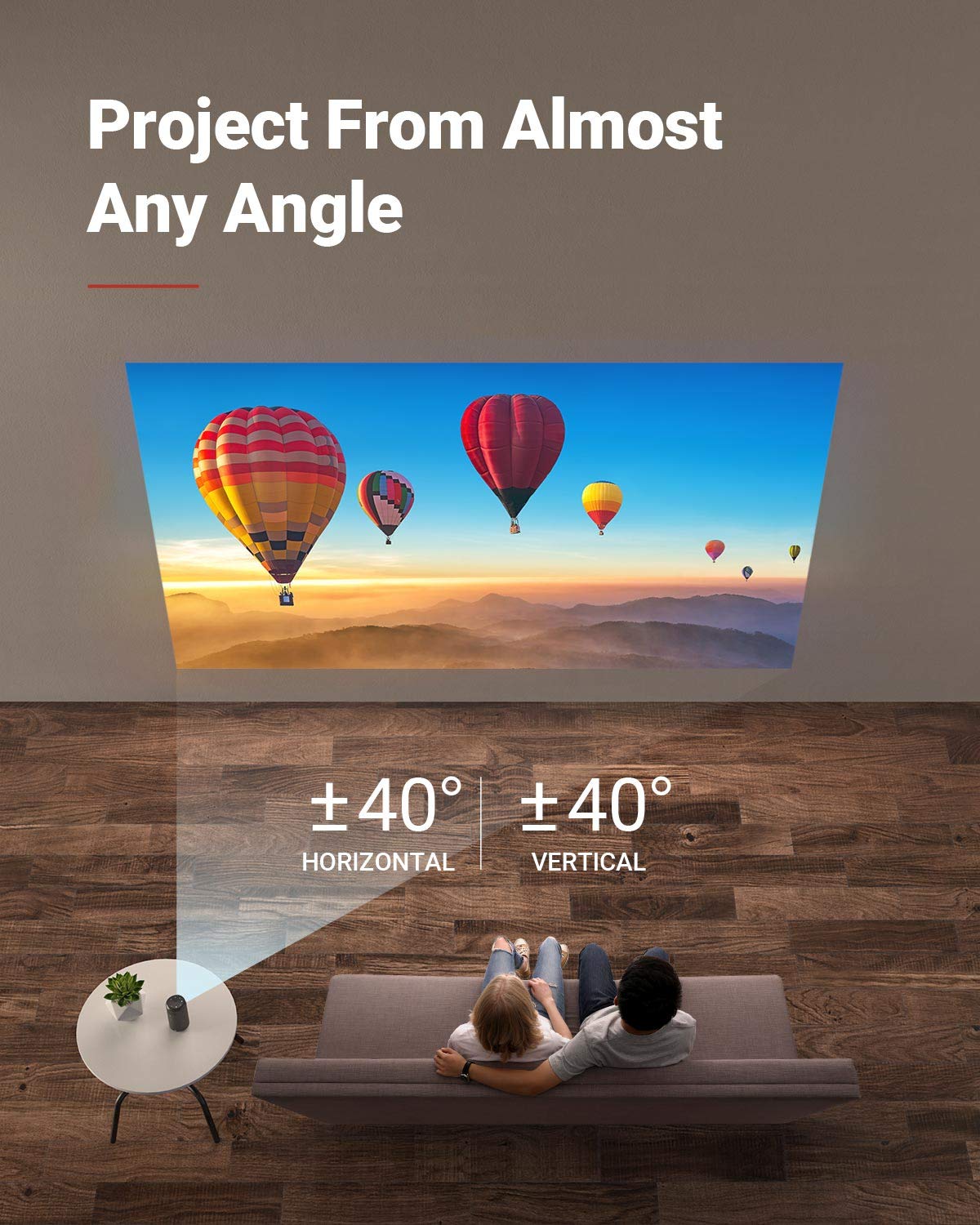 Anker NEBULA Capsule Max, Pint-Sized Wi-Fi Mini Projector, 200 ANSI Lumen Portable Projector, Native 720p HD, 8W Speaker, Movie Projector, 100 Inch Picture, 4Hr Video Playtime, Home Theater
