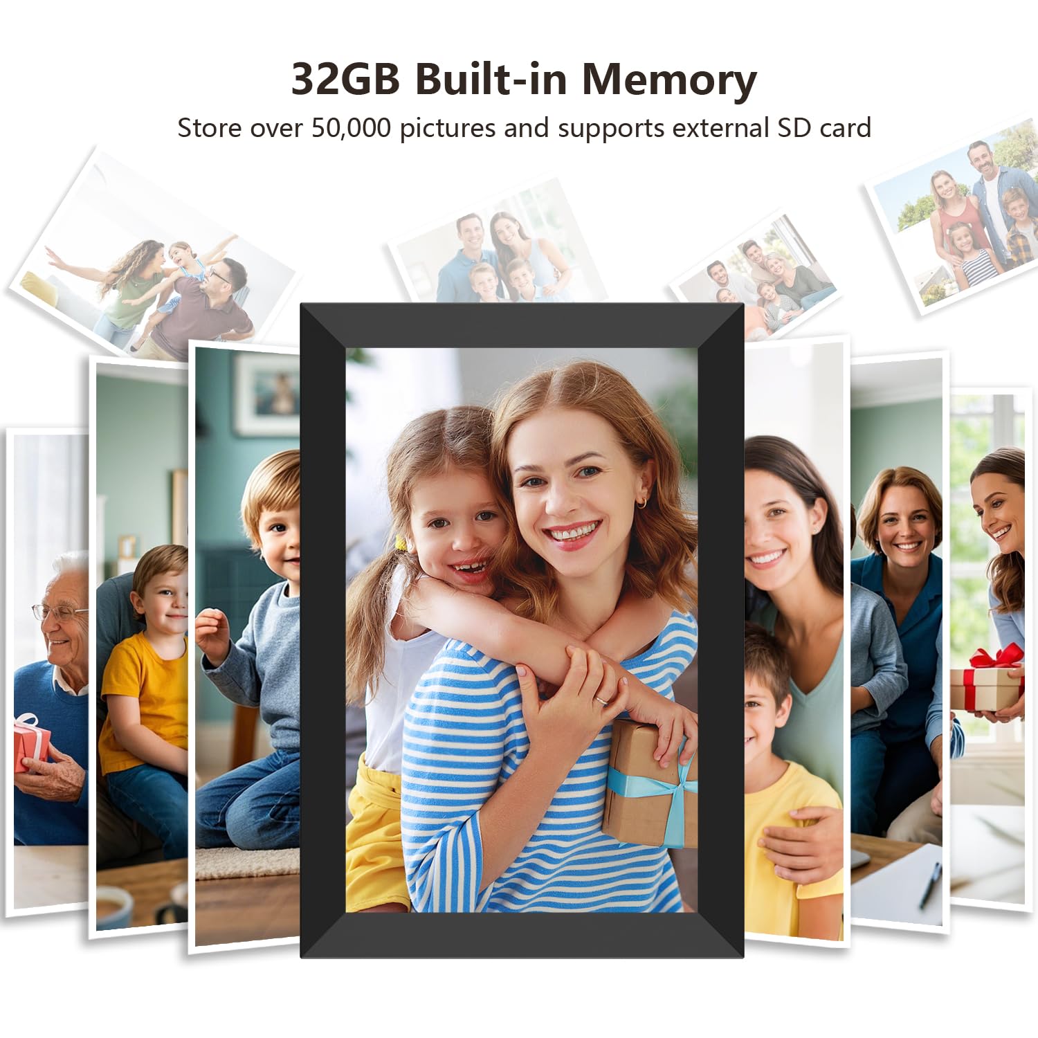 FRAMEO Digital Photo Frame 10.1 inch WiFi Smart Frame HD IPS Touch Screen, 16GB Storage, Auto-Rotate, Wall-Mountable, Easy Setup to Share Photos & Videos via Free App from Anywhere