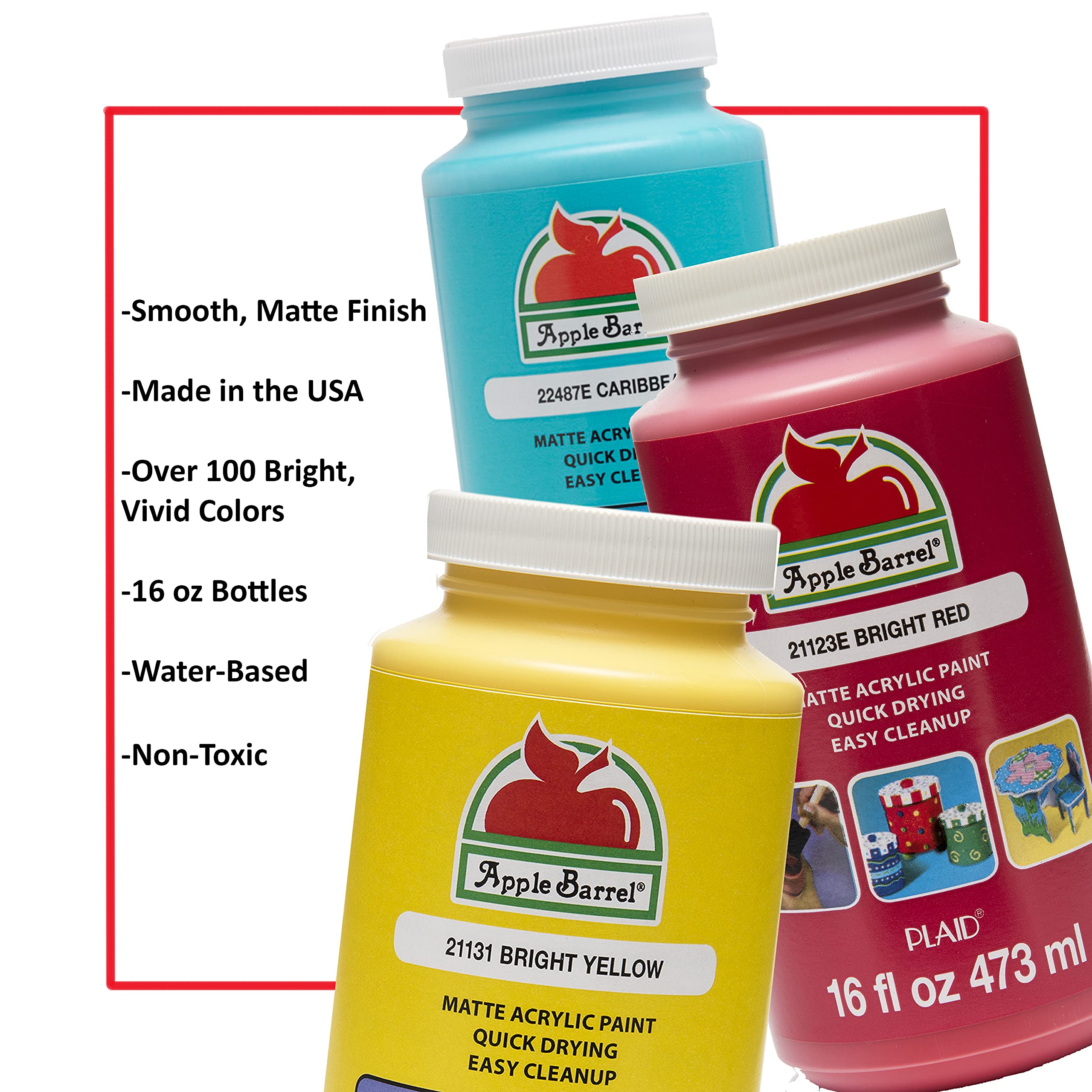 Apple Barrel Acrylic Paint in Assorted Colors (16 Ounce), 21148 Black