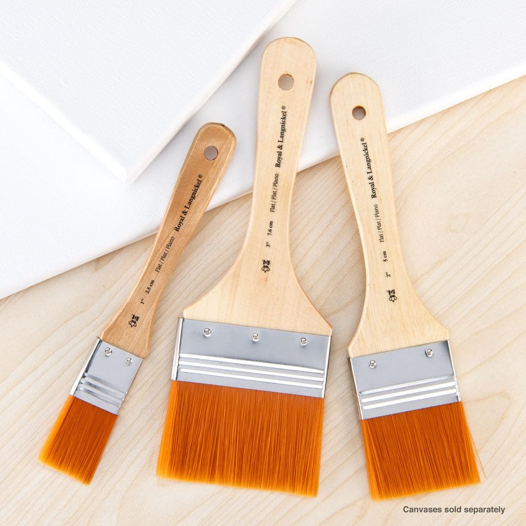 Royal Brush Golden Taklon Paint Brushs, Assorted Sizes, Set of 3