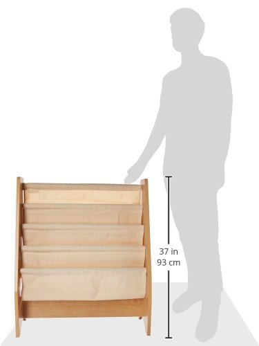 KidKraft Wood and Canvas Sling Bookshelf Furniture for Kids – Natural, Gift for Ages 3+