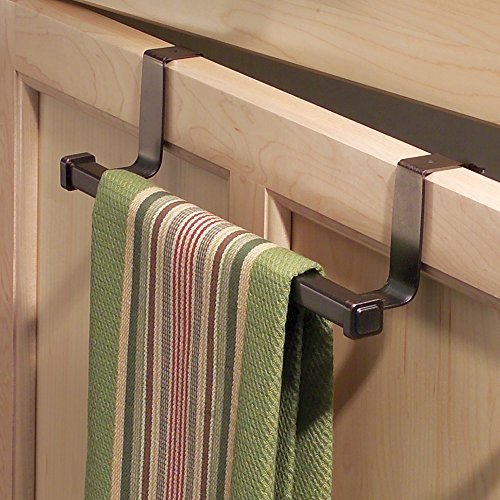 iDesign Marcel Steel Over-the-Cabinet Towel Bar - 9.7" x 2.4" x 5.6", Bronze