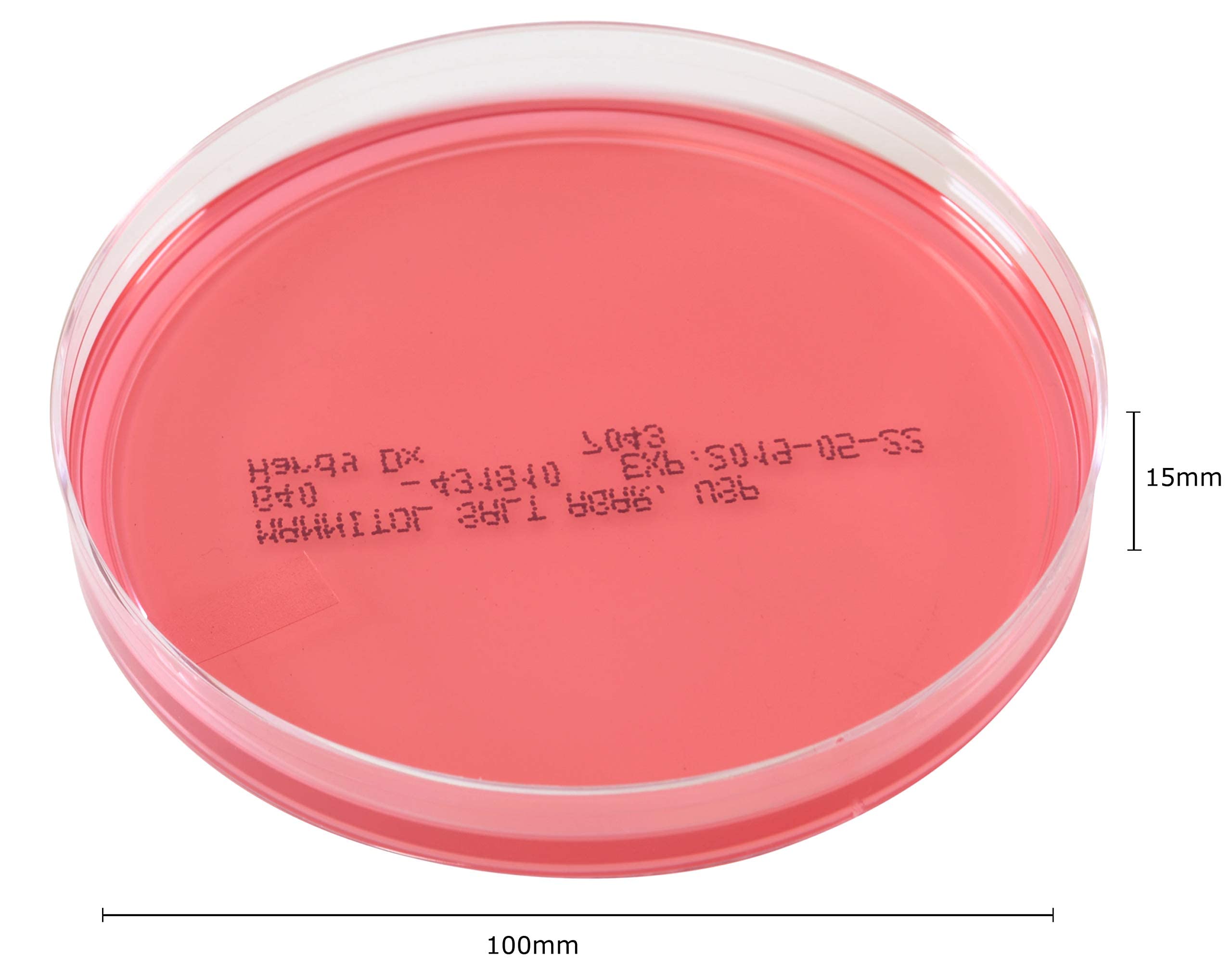 Hardy Diagnostics Mannitol Salt Agar (MSA), USP, for Staphylococcus, 15x100mm Plate, Order by the Package of 10